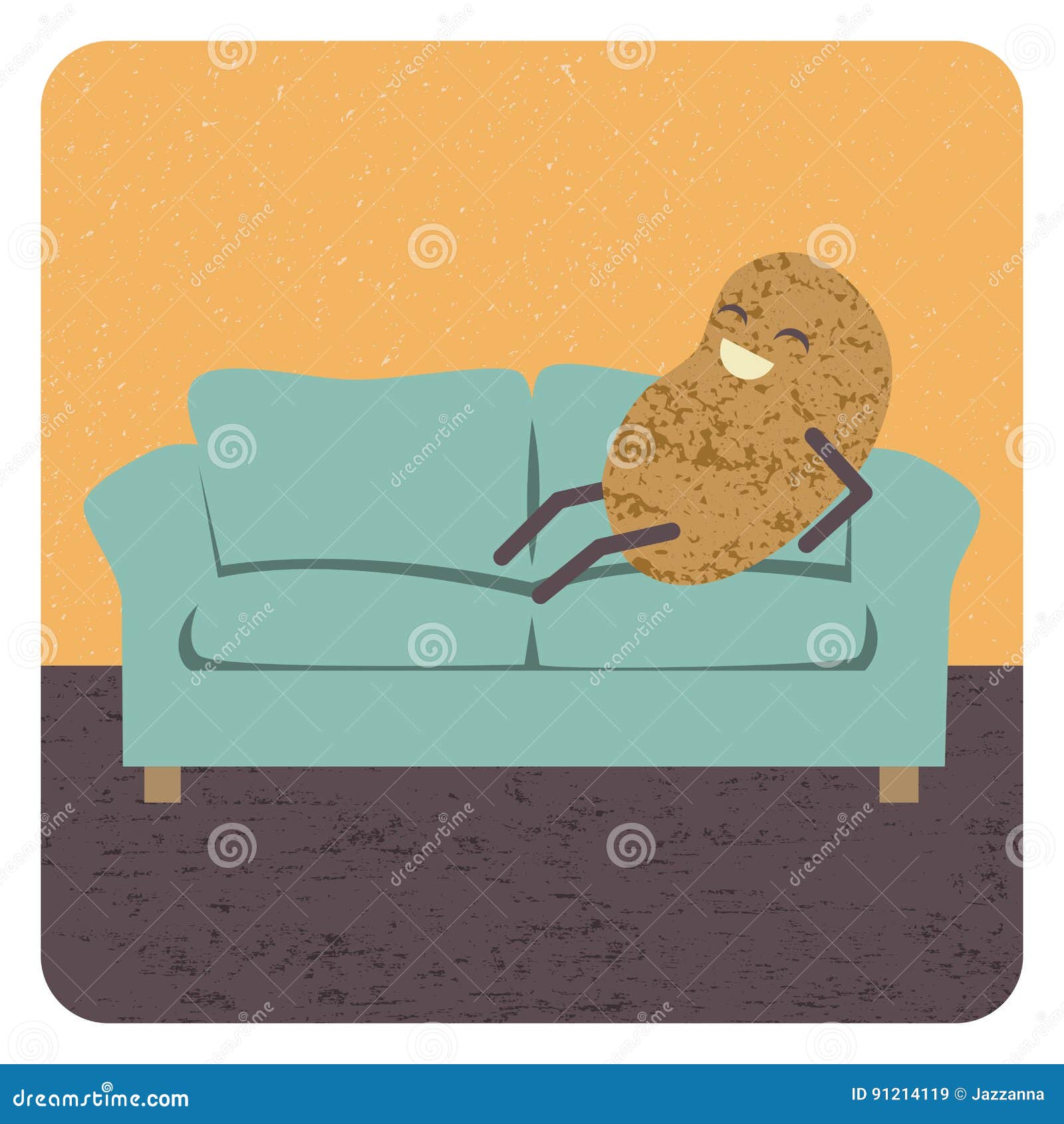 Concept couch potato stock vector. Illustration of lazy - 91214119