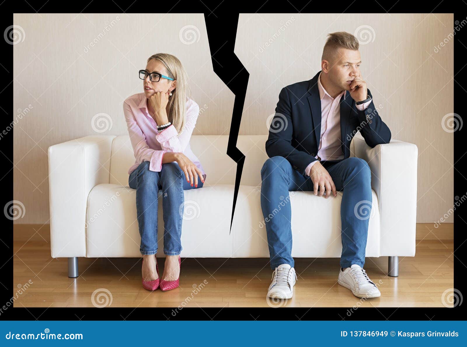 Concept of Couple Breaking Up Stock Image - Image of separation ...