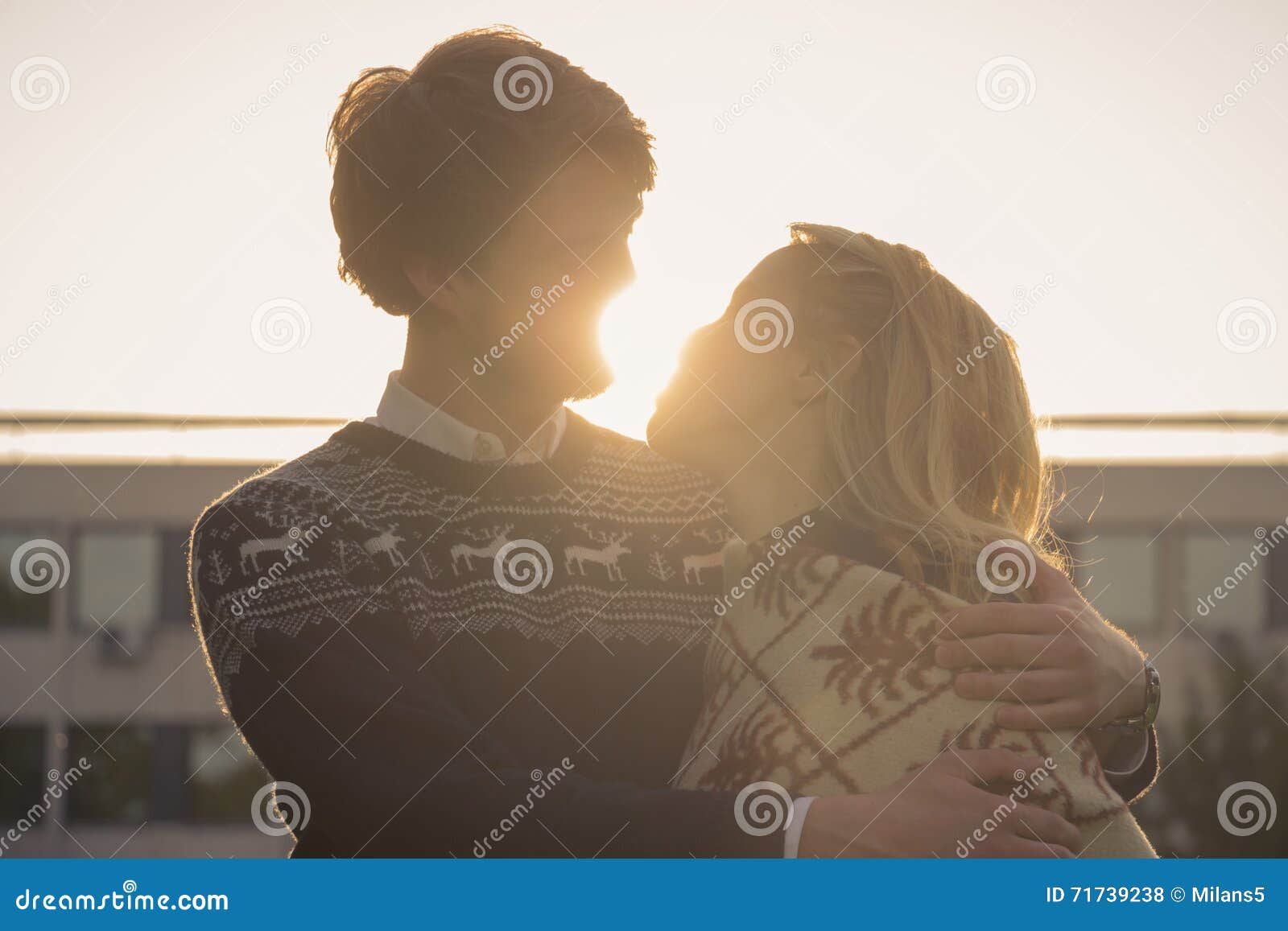 Concept Couple Kissing Sunlight. Stock Photo - Image of boyfriend ...