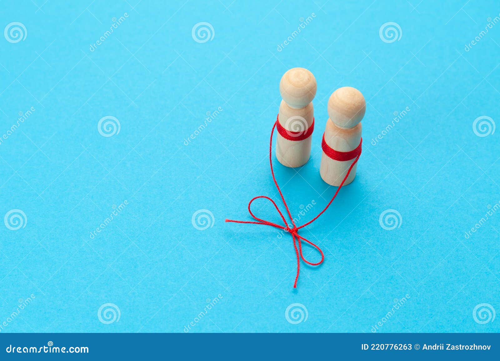 The Concept of a Couple in Love, Two Figures of People are Tied with a ...