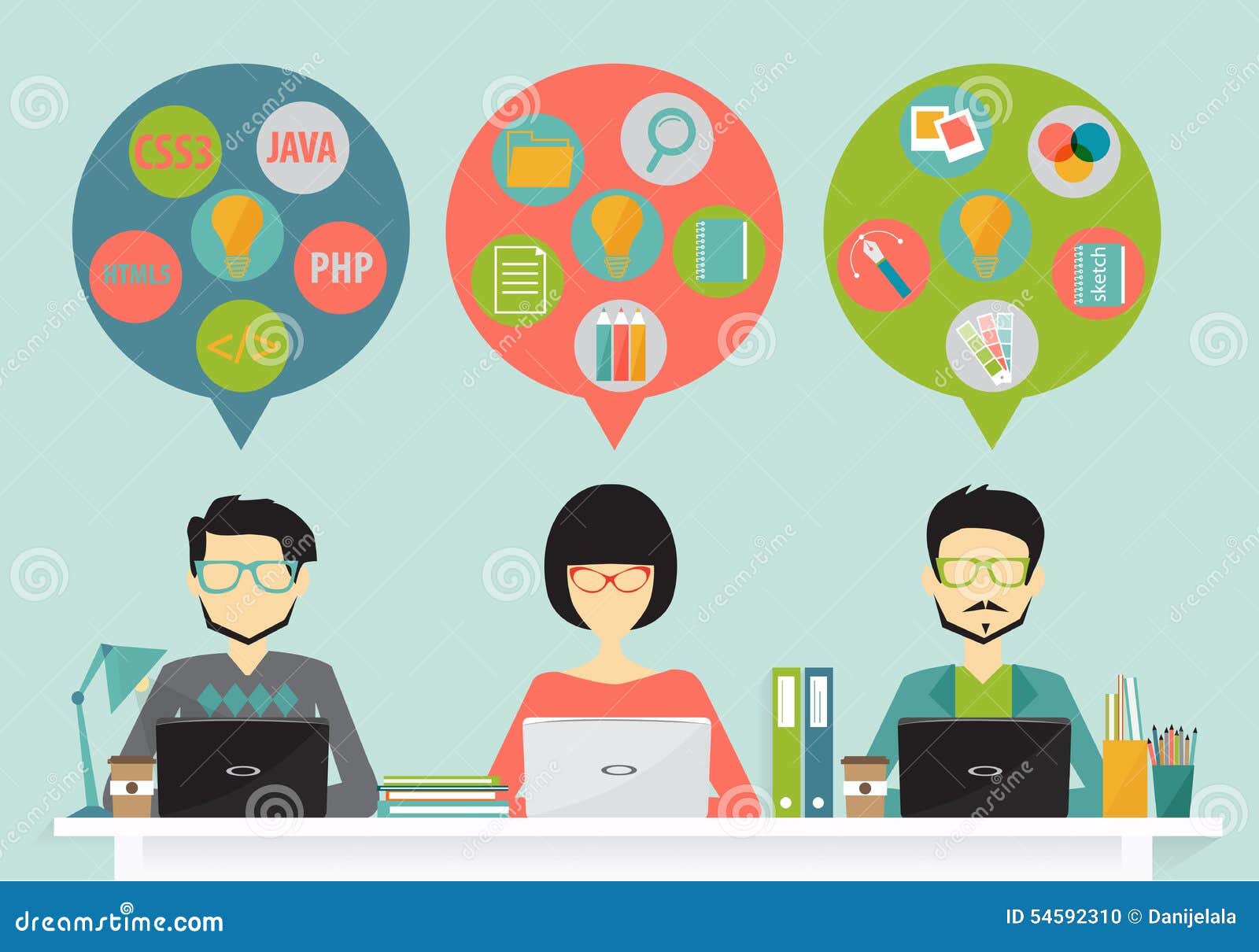 Coworking Center. Business Meeting. Team Working. People Working At The ...