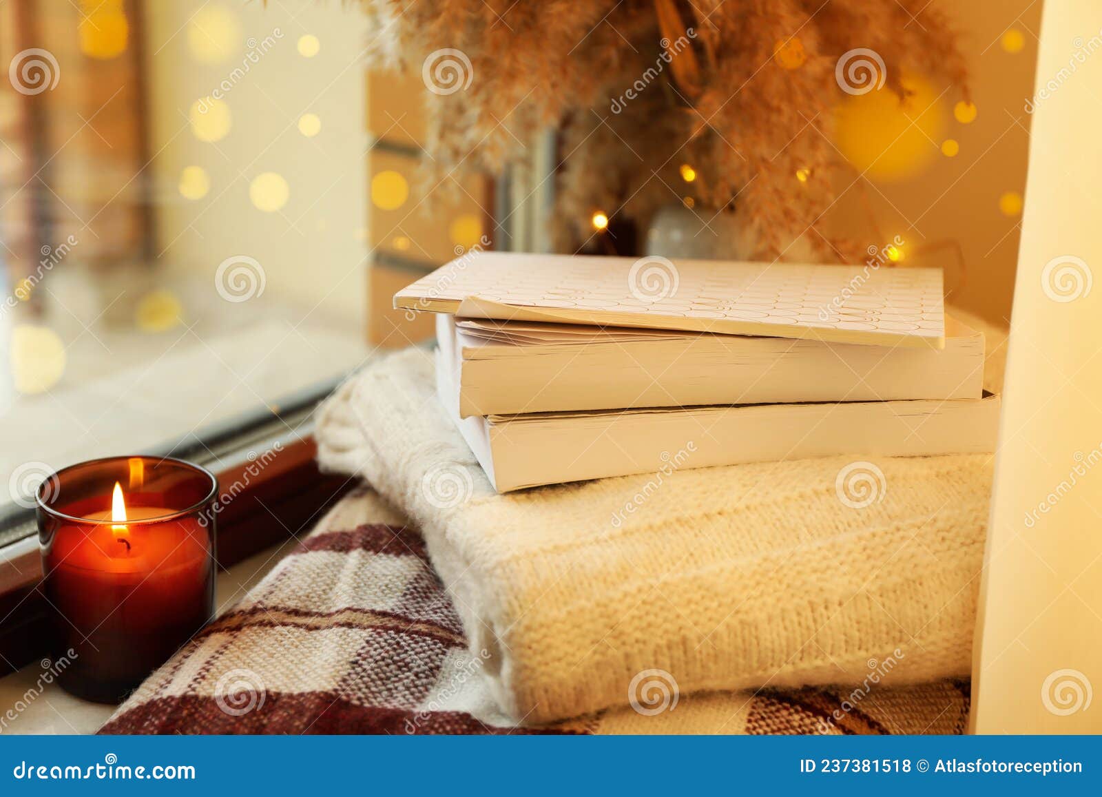 Concept of Cozy Autumn Evening on Windowsill Stock Photo - Image of ...
