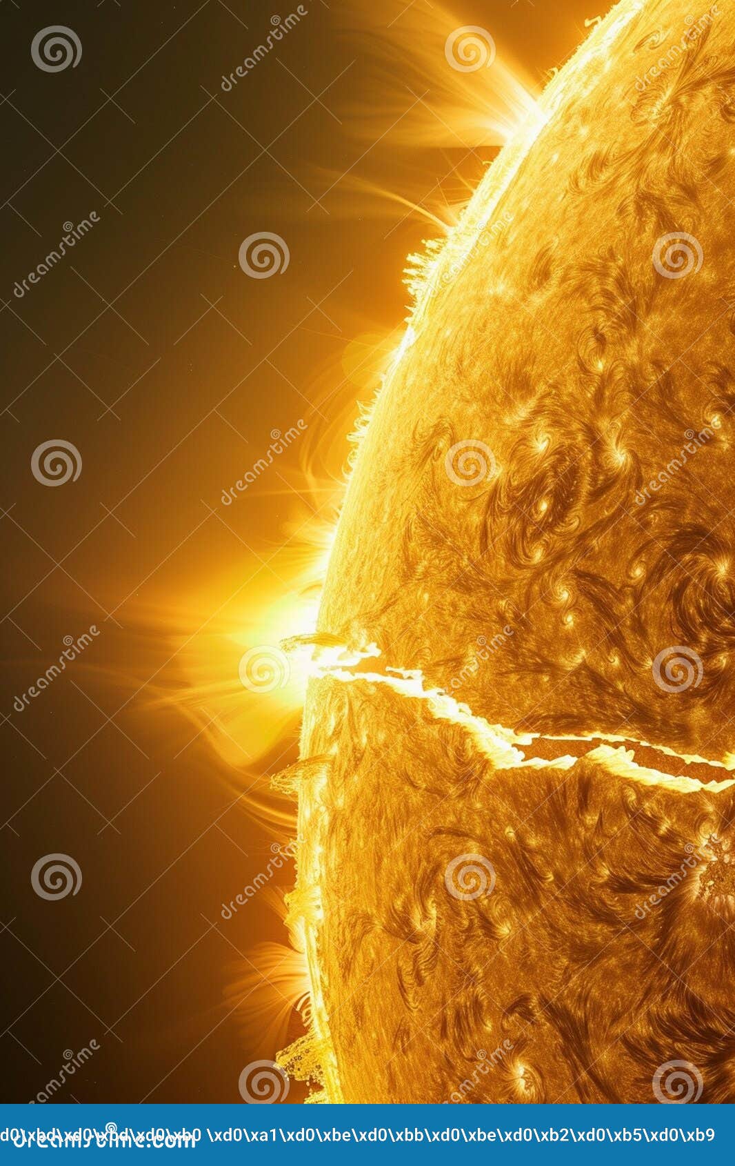 The Concept of a Crack in the Sun Stock Image - Image of climate ...