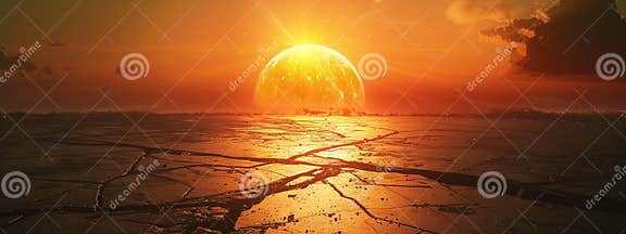 The Concept of a Crack in the Sun Stock Photo - Image of nature, earth ...