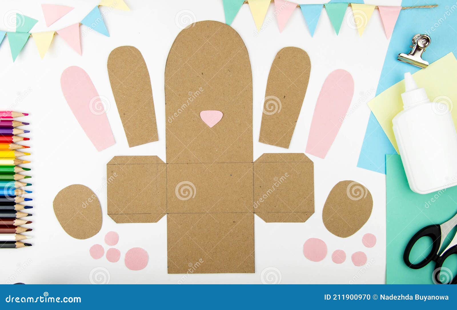 The Concept of Crafts with Children for the Easter Holiday. Step-by ...