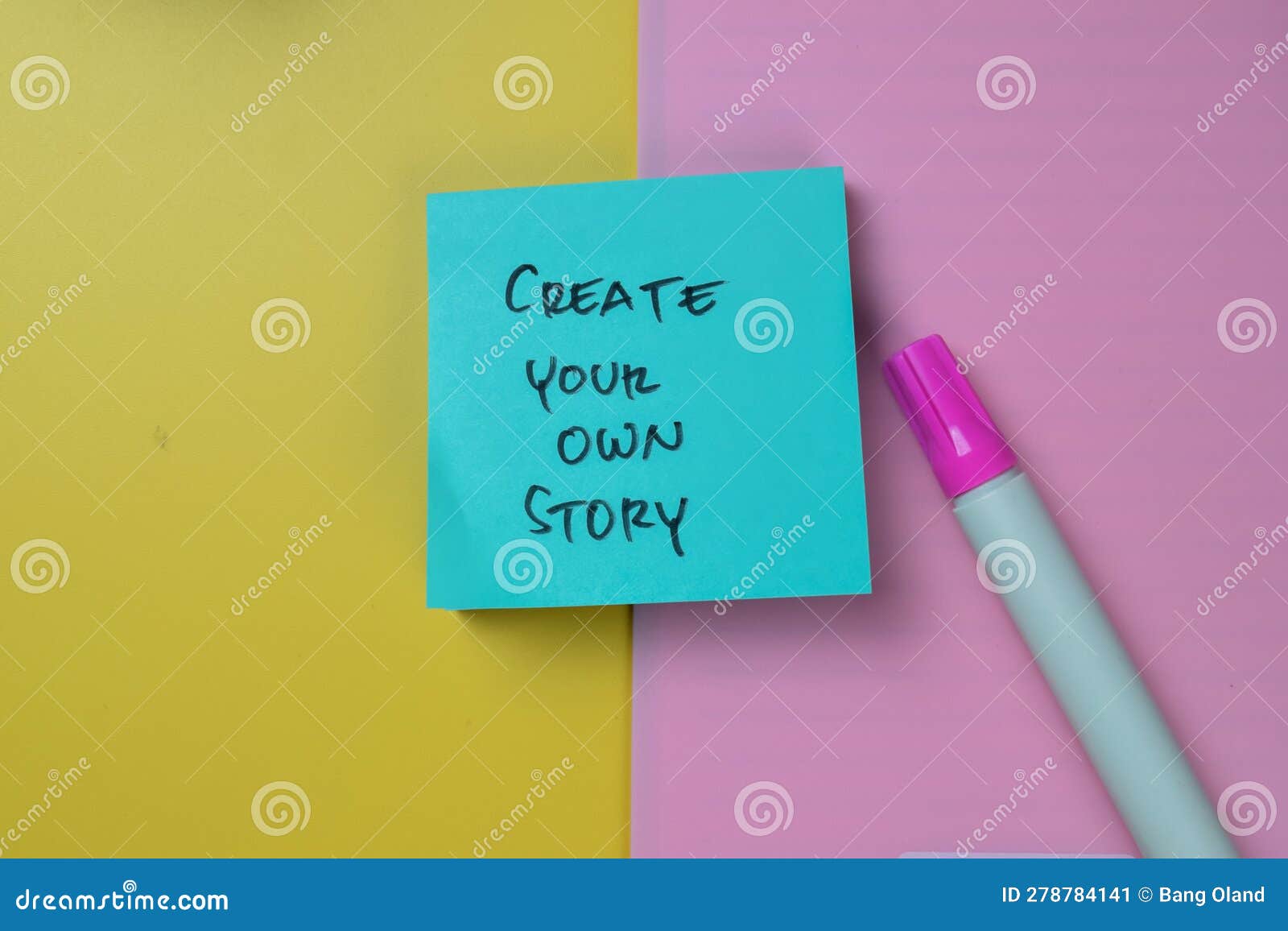Concept Of Create Your Own Story Write On Sticky Notes Isolated On