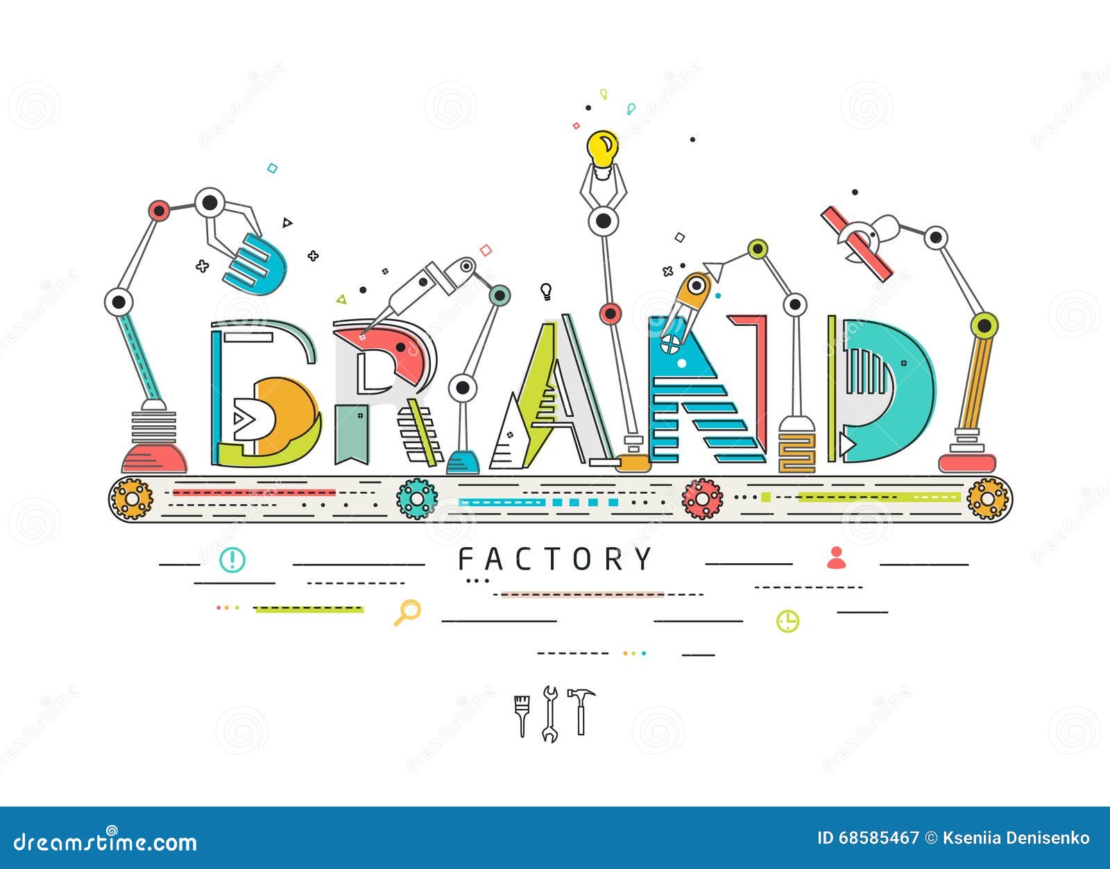 Concept of Creating and Building Brand Stock Vector - Illustration of ...