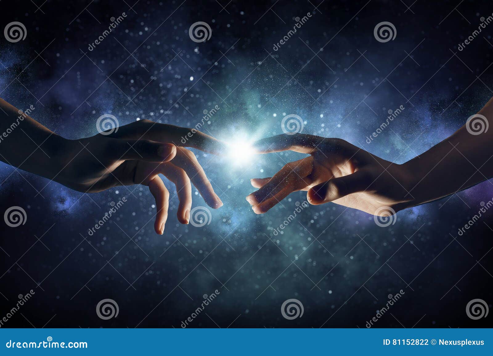Concept of Creation and Interaction . Mixed Media Stock Photo - Image ...