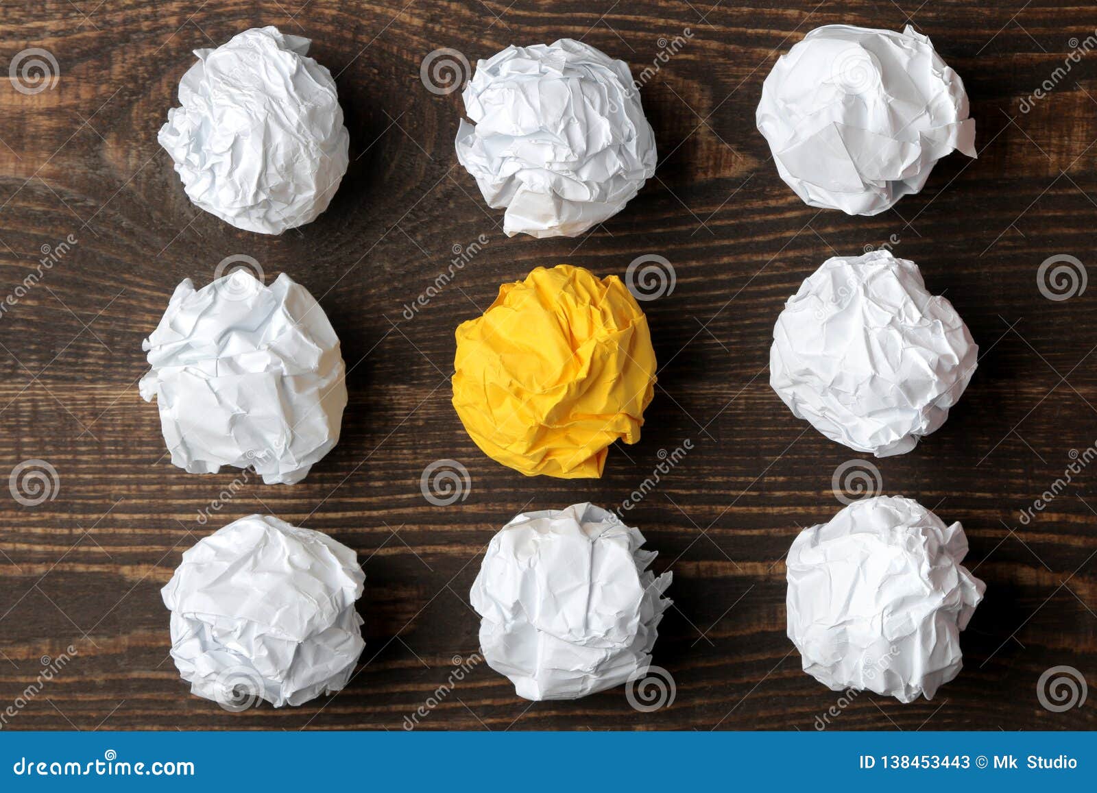 Concept Creative Idea. Concept of Creative Idea. Balls of Crumpled ...