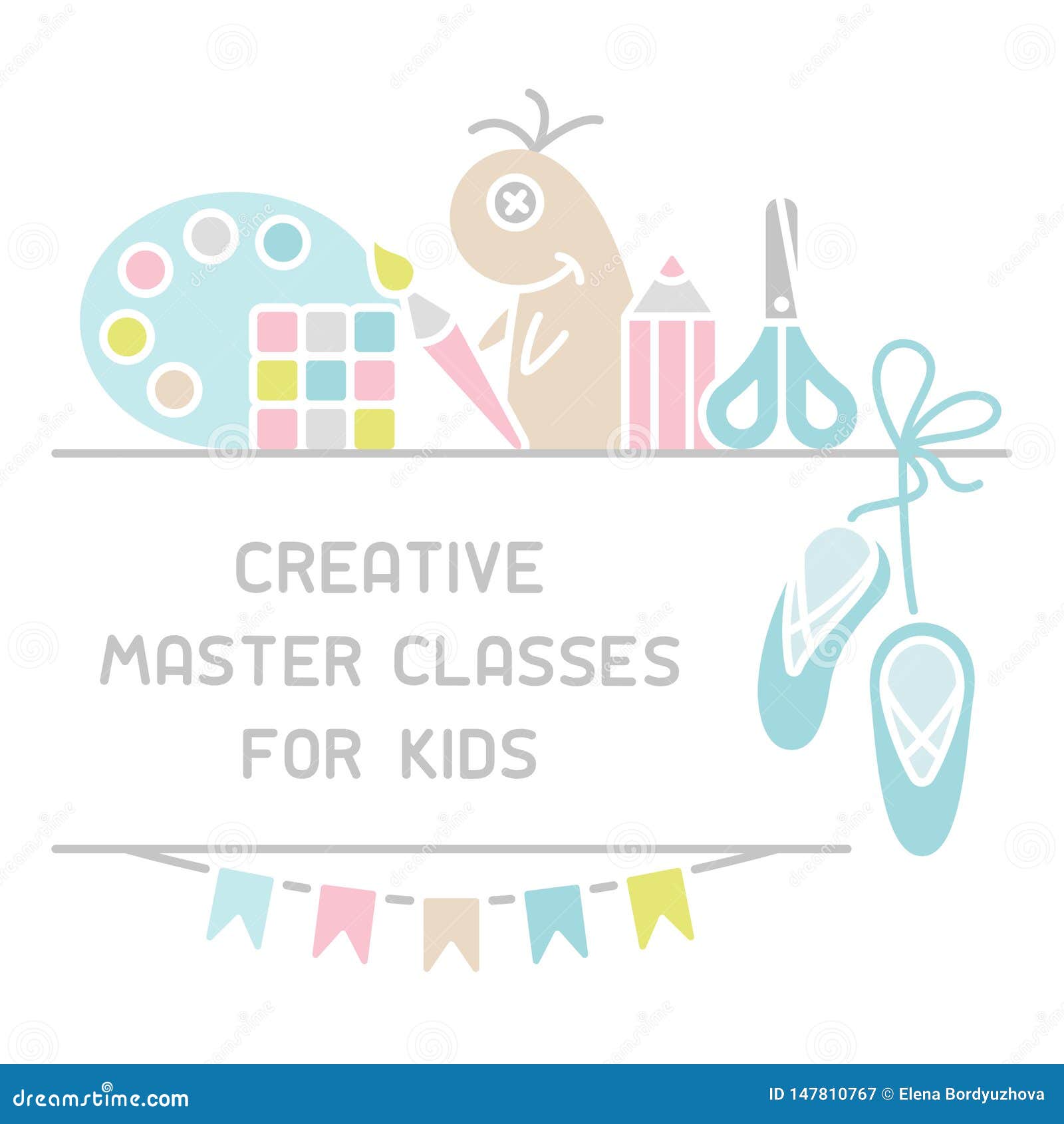 Concept of Creative Master Classes for Children Poster Stock Vector ...