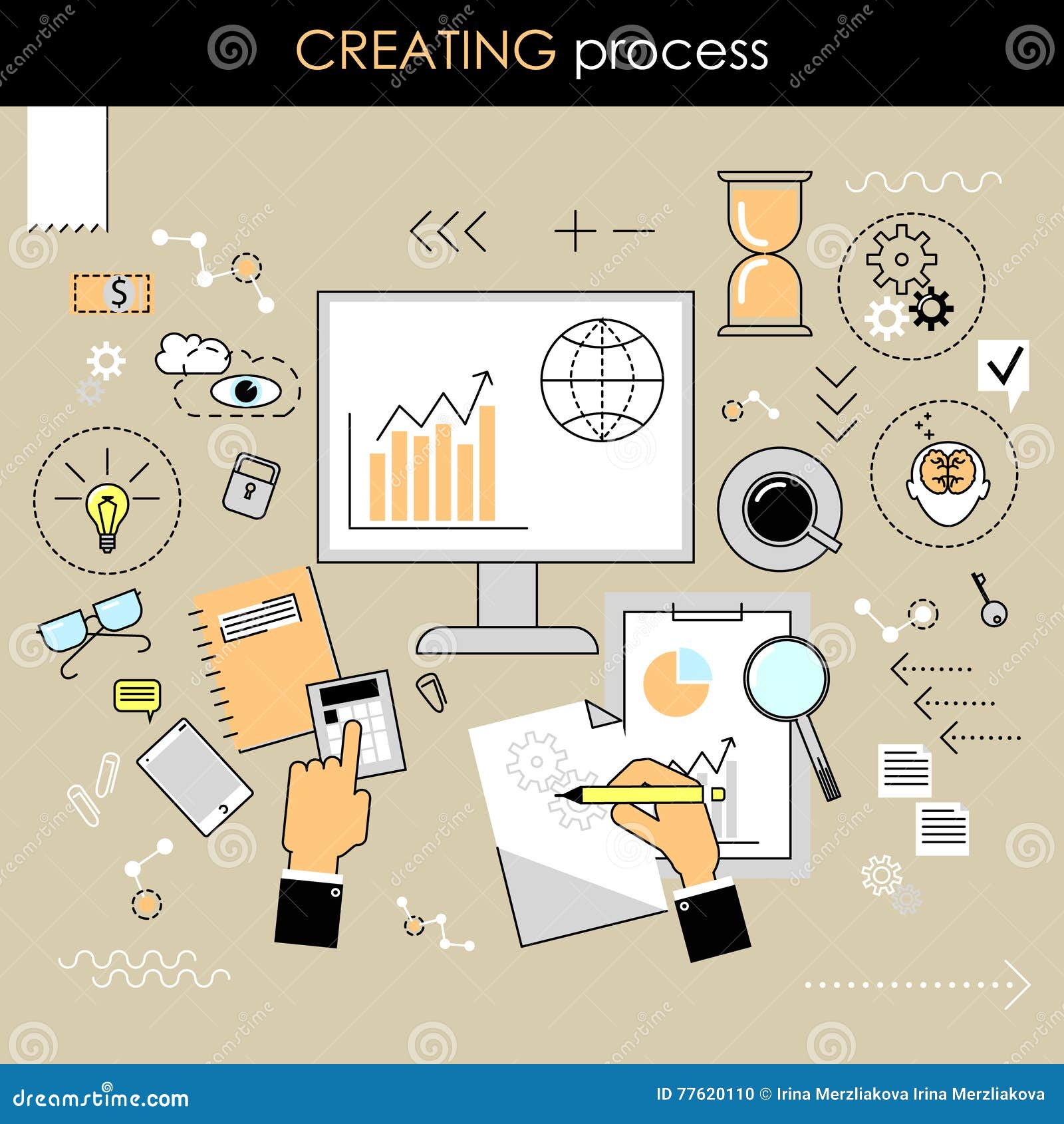 The Concept of the Creative Process . Process of Creation. Workplace ...