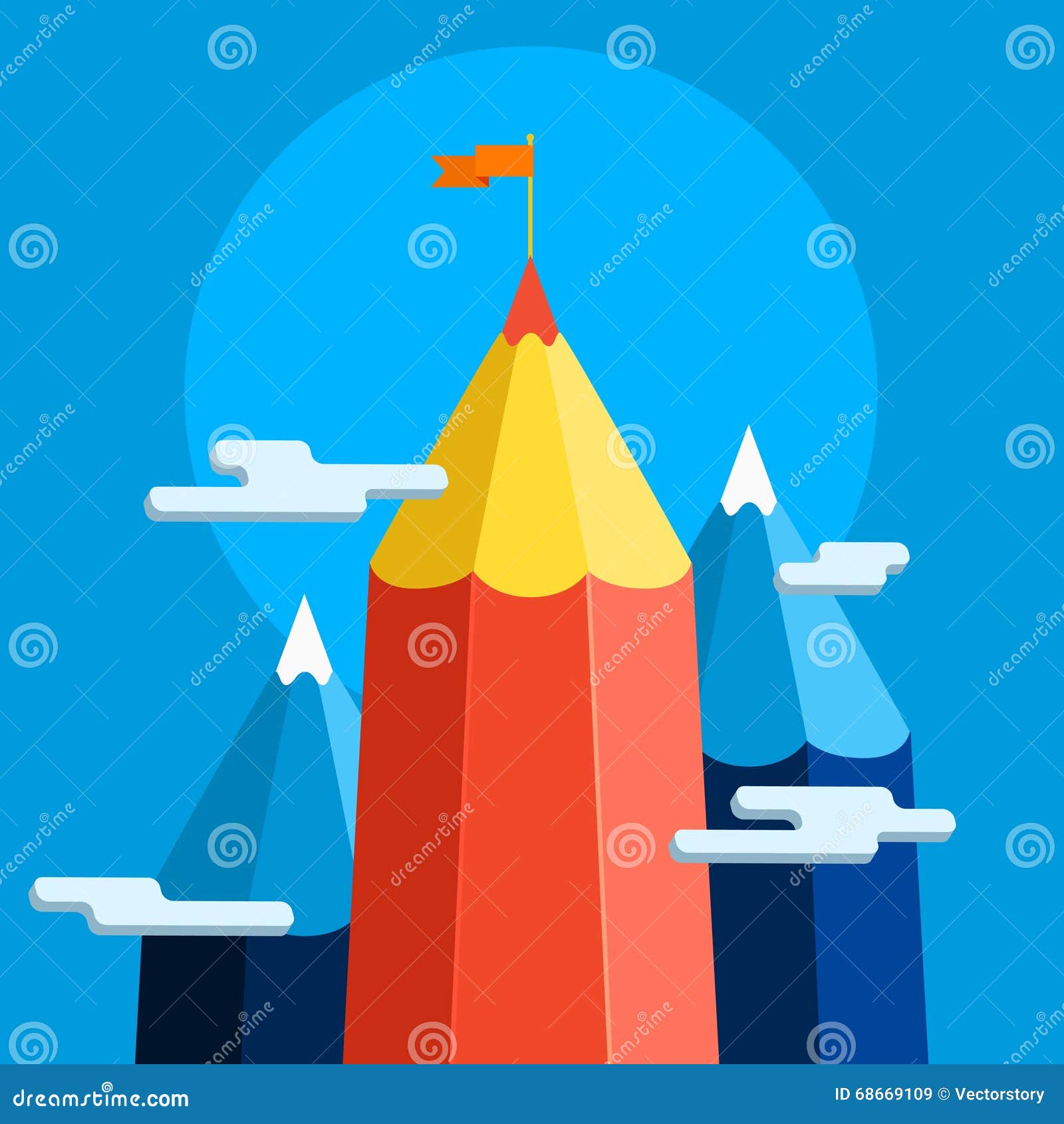Concept of Creative Success. Goal Achievement. Stock Vector ...
