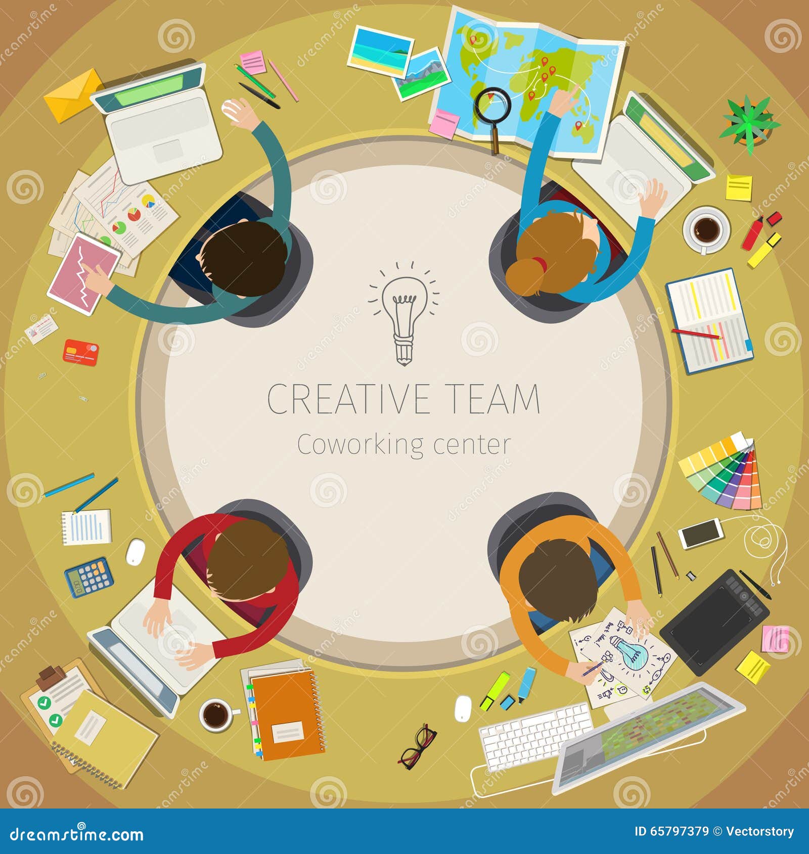 Concept of Creative Teamwork Stock Vector - Illustration of business ...