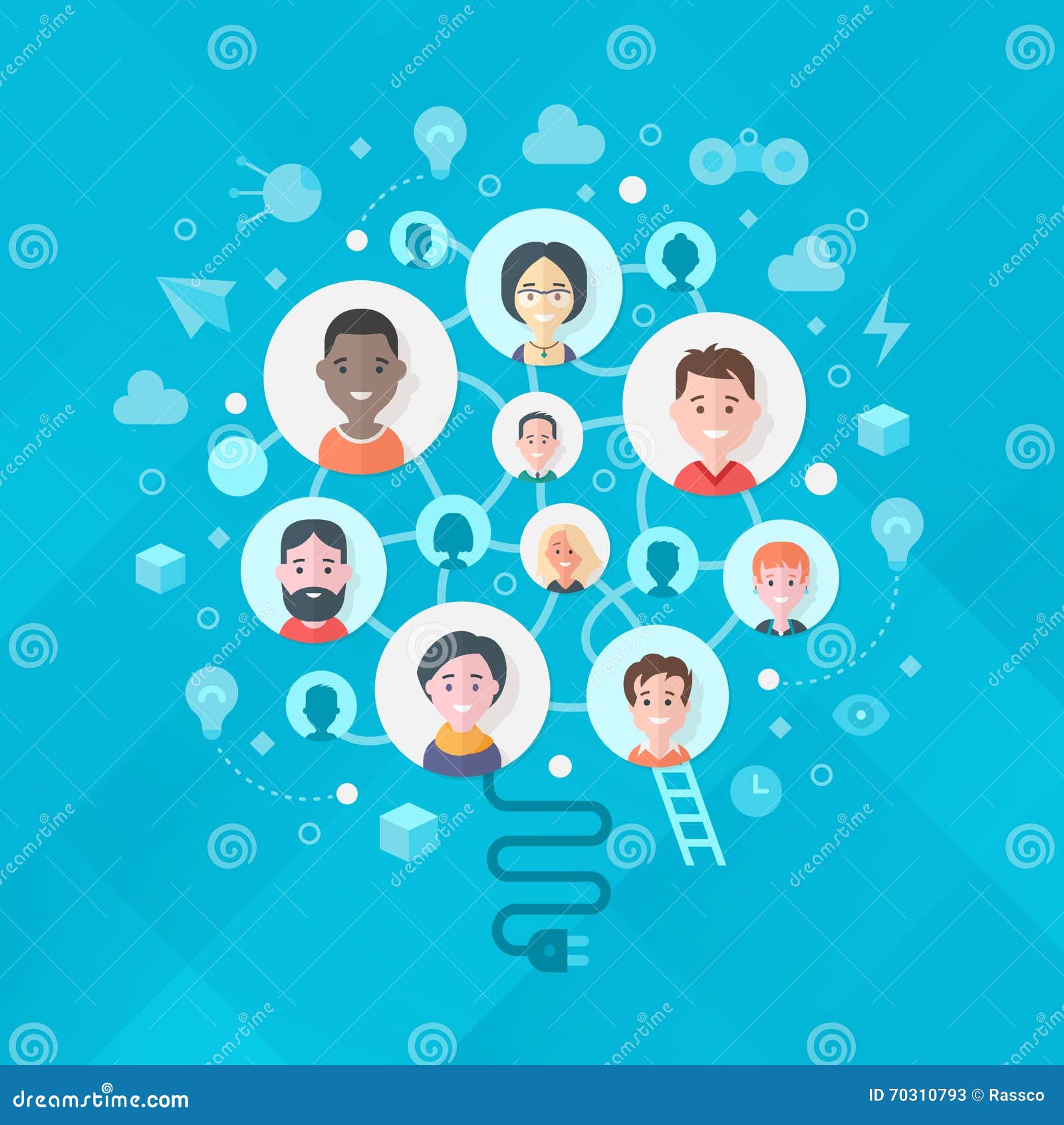 Concept Of Creativity, Vision, Knowledge, Idea Generation. Cartoon ...