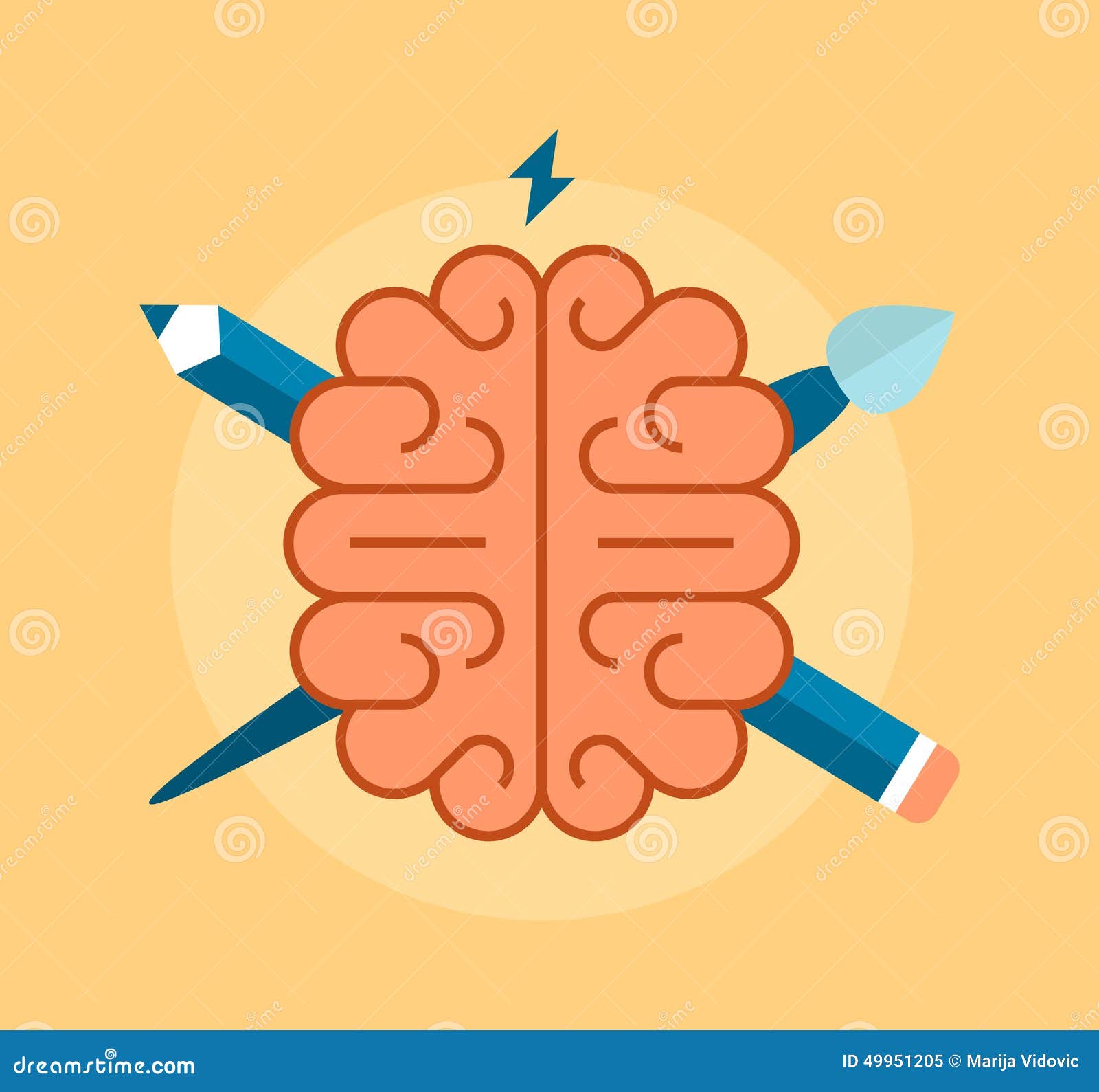 Concept of Creativity and Intelligence Stock Vector - Illustration of ...