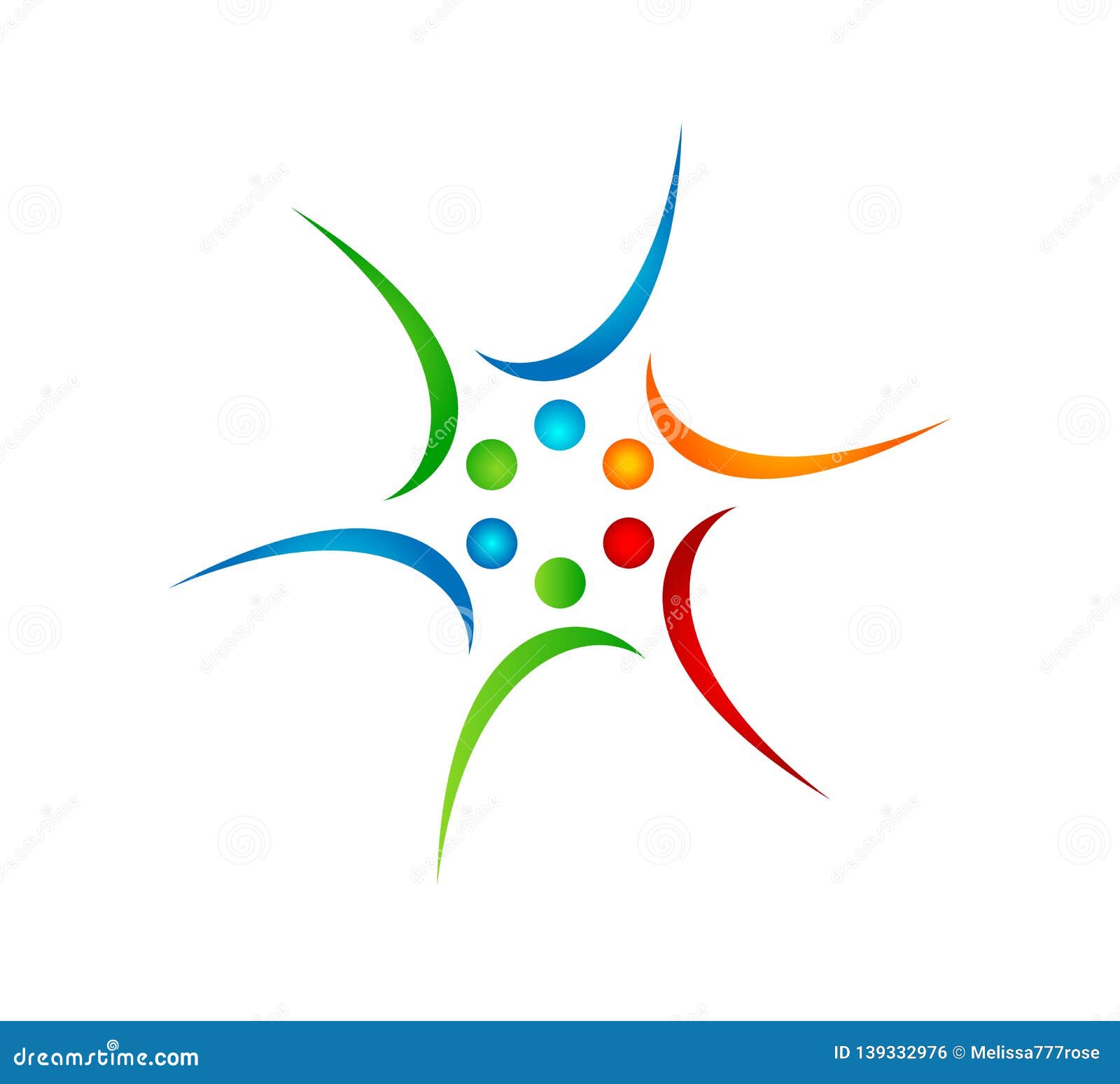 Crowd Of People Together In Circle Logo Stock Vector Illustration Of