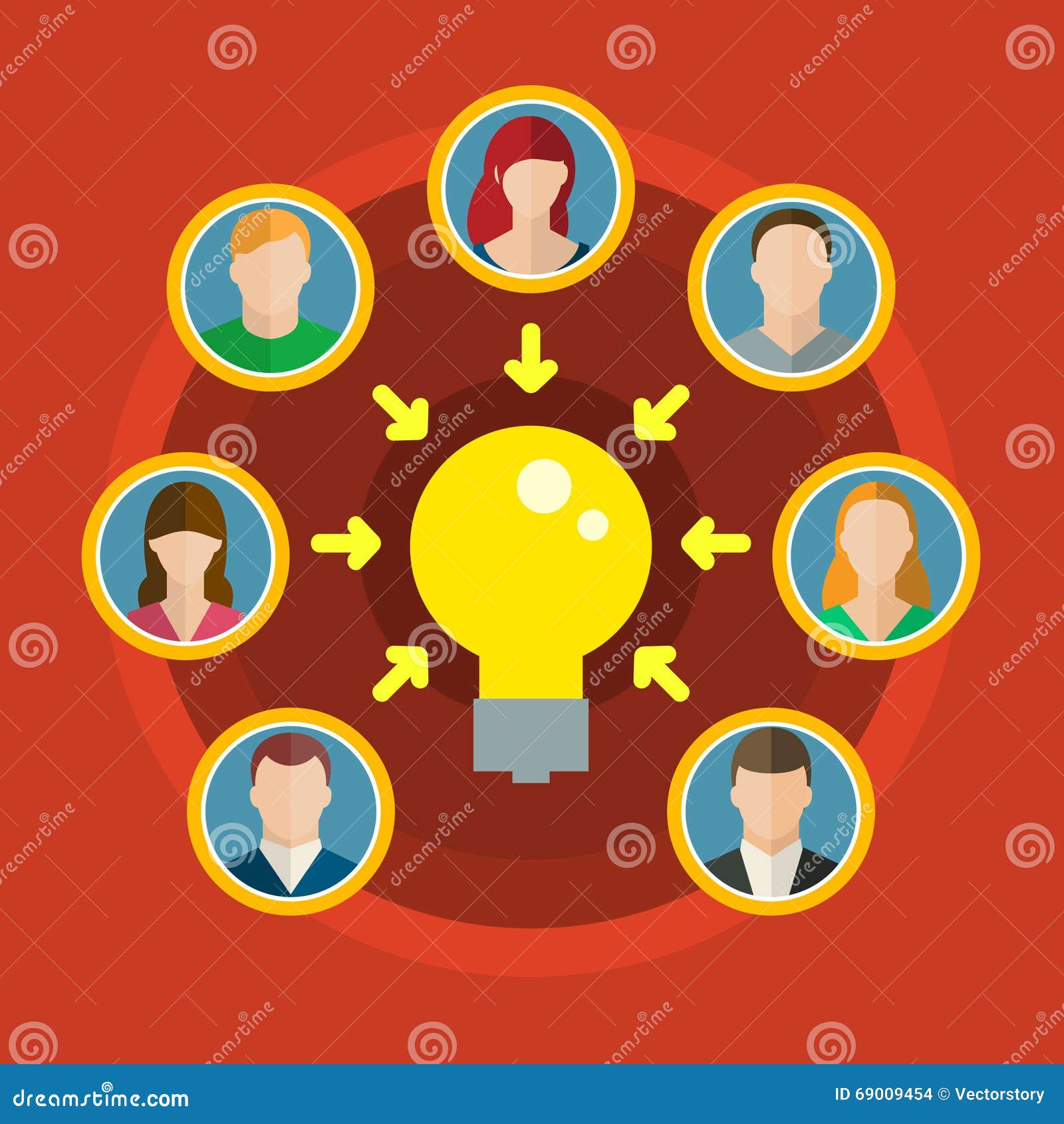 Concept of crowdsourcing. stock vector. Illustration of process - 69009454