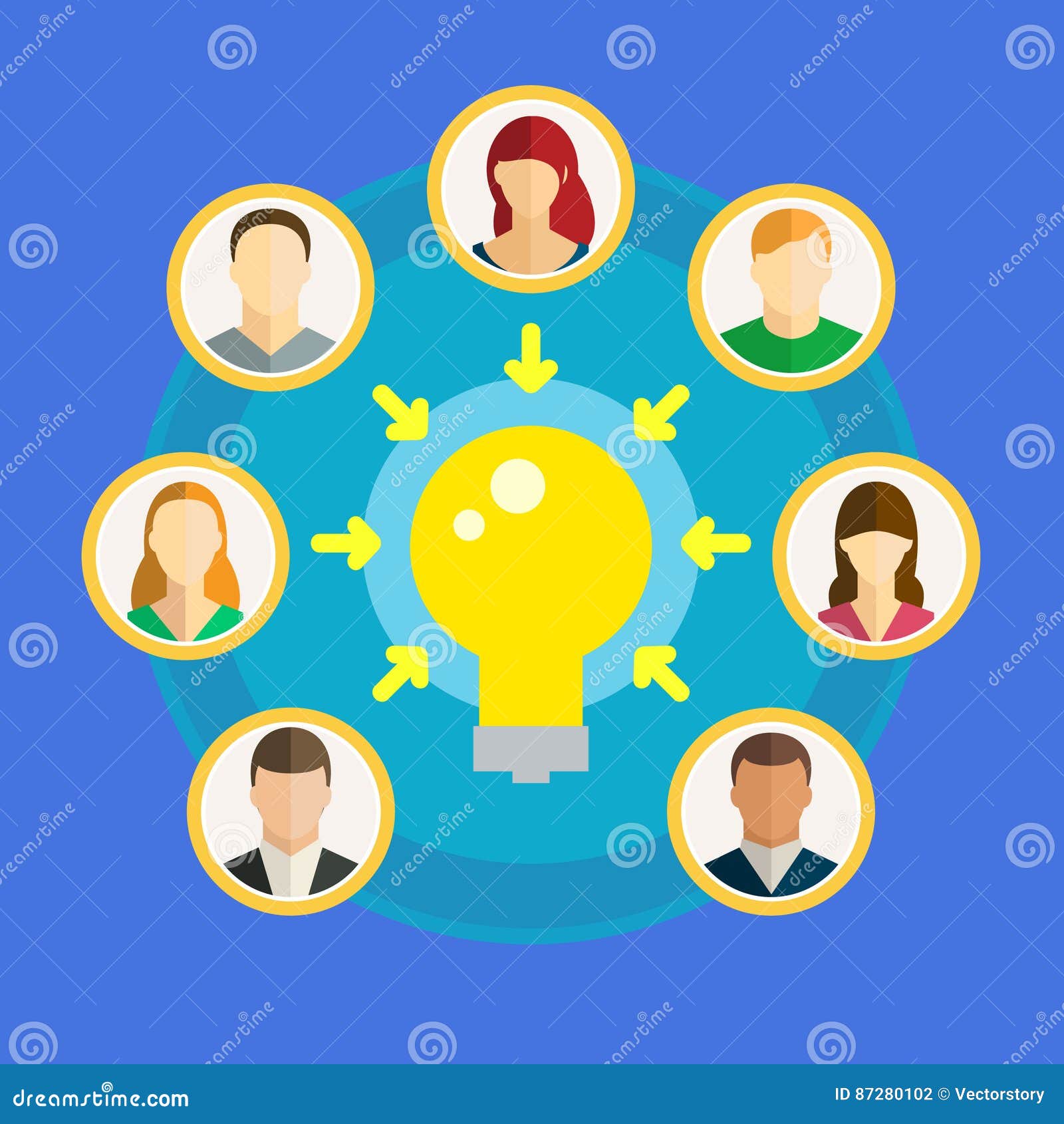 Concept of crowdsourcing. stock vector. Illustration of community ...