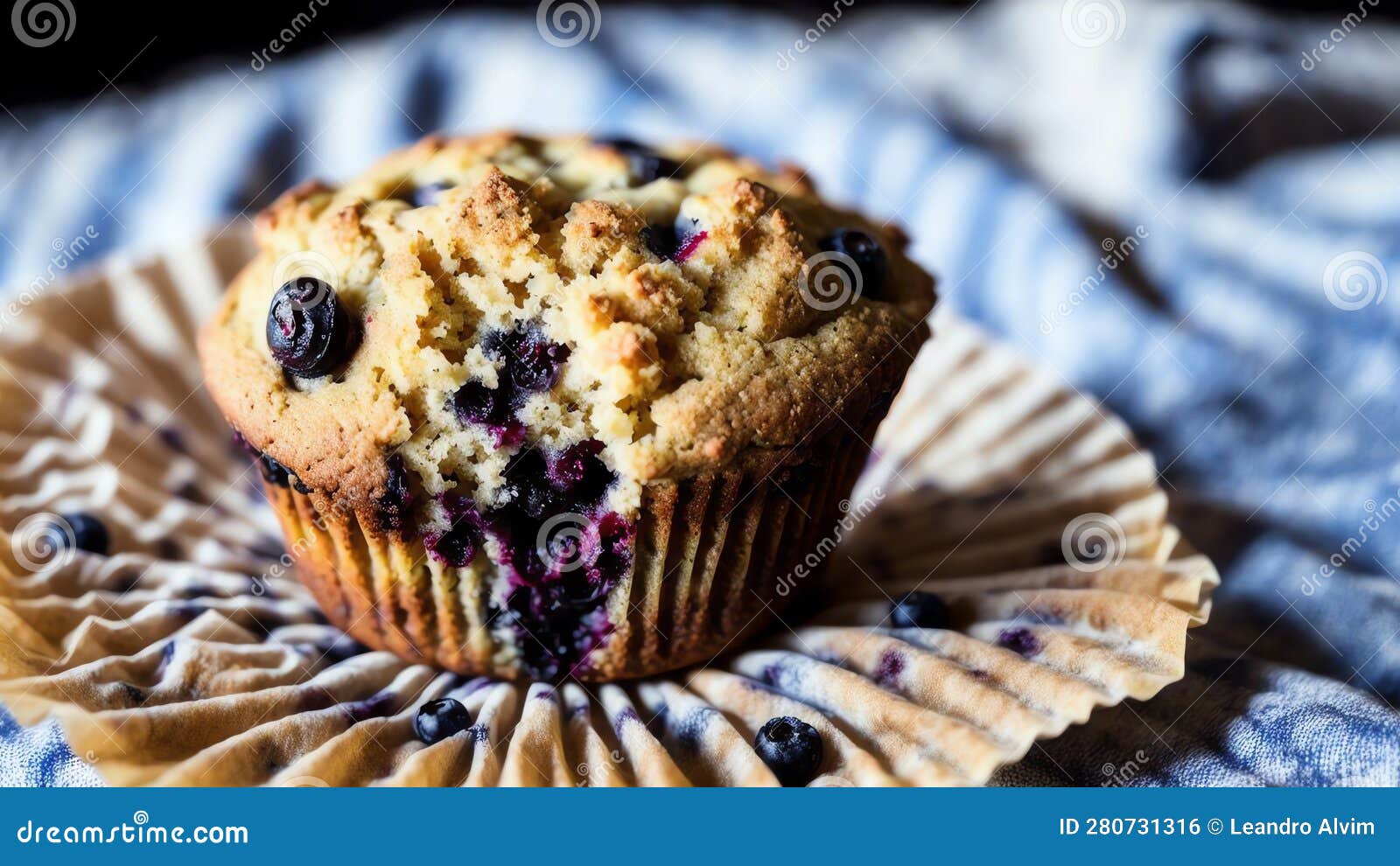 Crumbly Blueberry Muffin.AI Generated Stock Illustration - Illustration ...