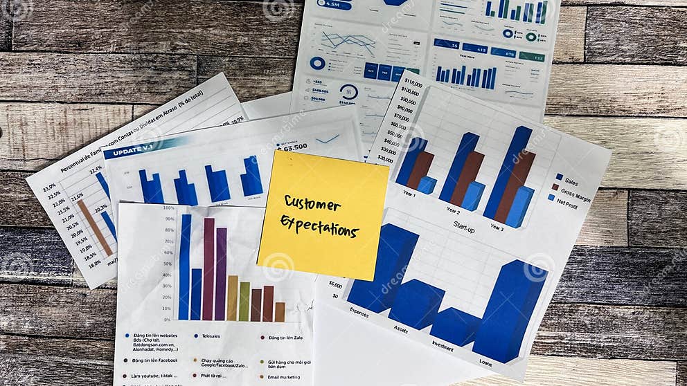 Concept of Customer Expectations Write on Sticky Notes Isolated on ...