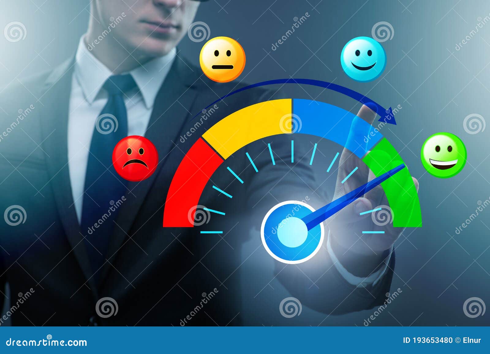 Concept of Customer Satisfaction with Meter Stock Photo - Image of ...