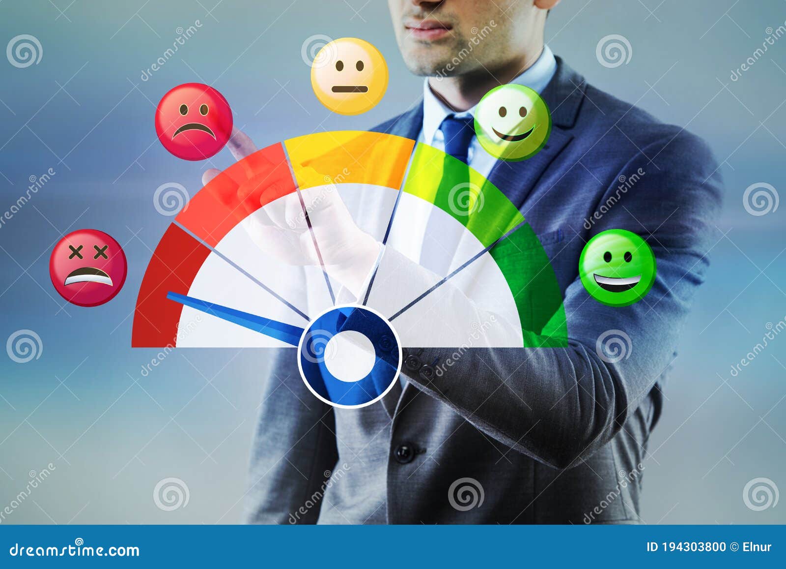 Concept of Customer Satisfaction with Meter Stock Illustration ...