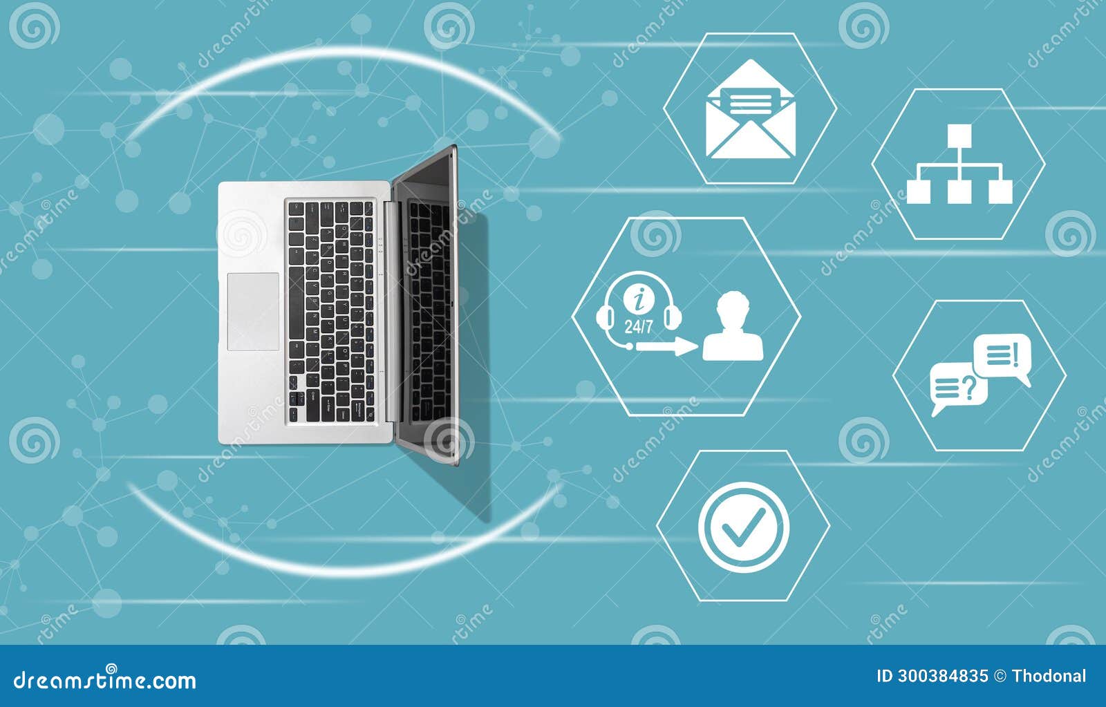 Concept of Customer Service Stock Image - Image of technology, hexagon ...