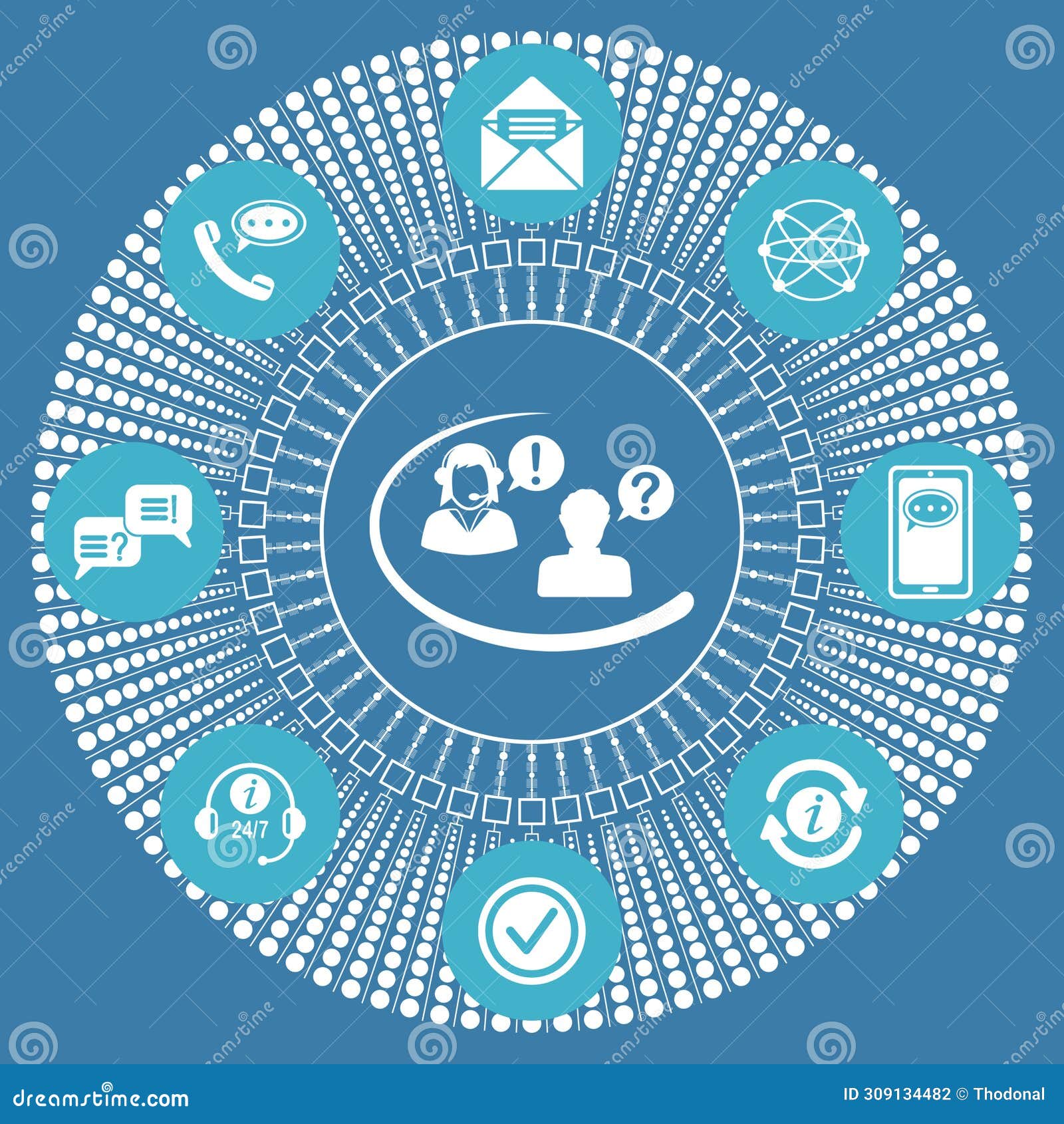 Concept of Customer Support Stock Illustration - Illustration of ...