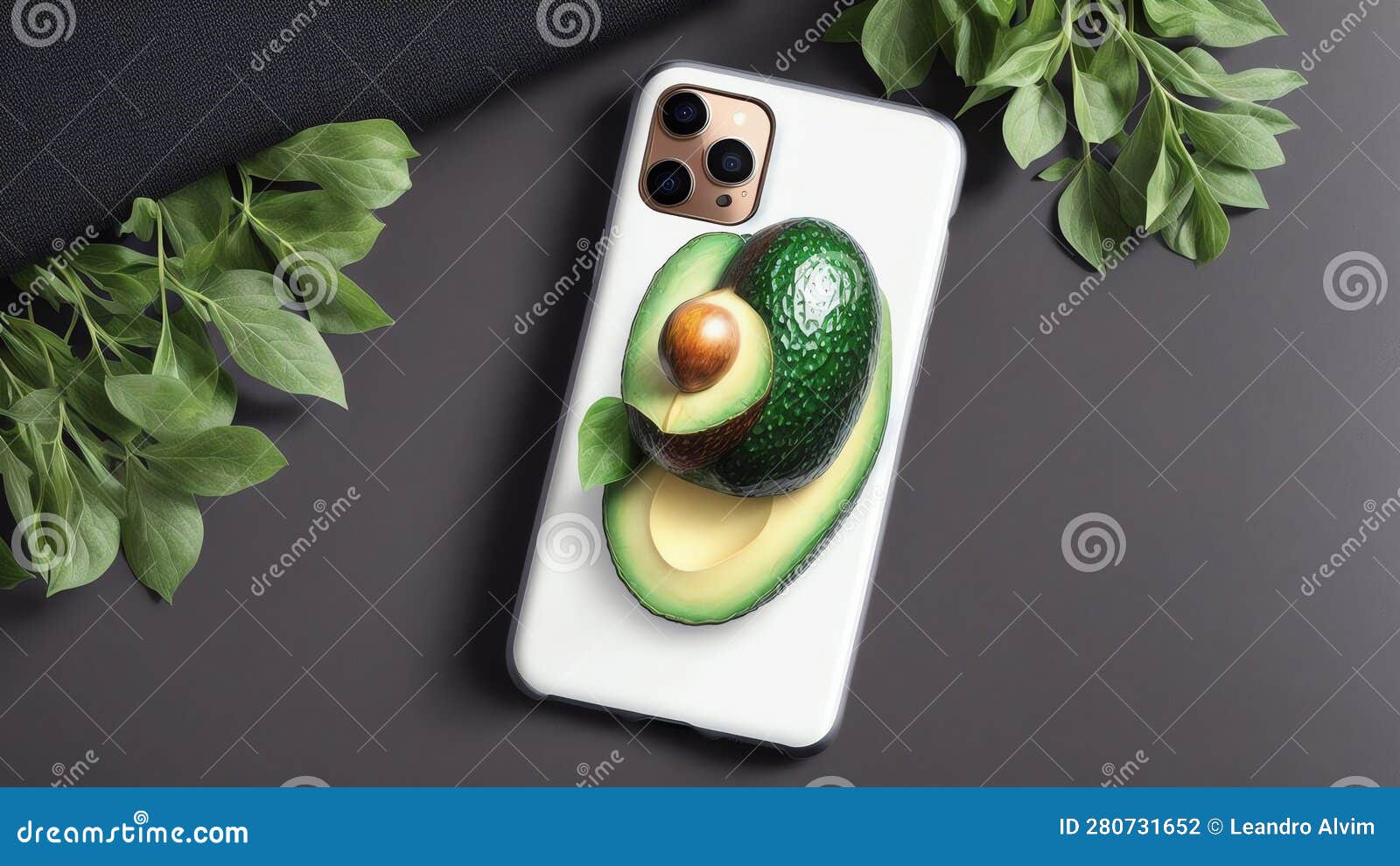 Cute Avocado Phone Case.AI Generated Stock Illustration - Illustration ...