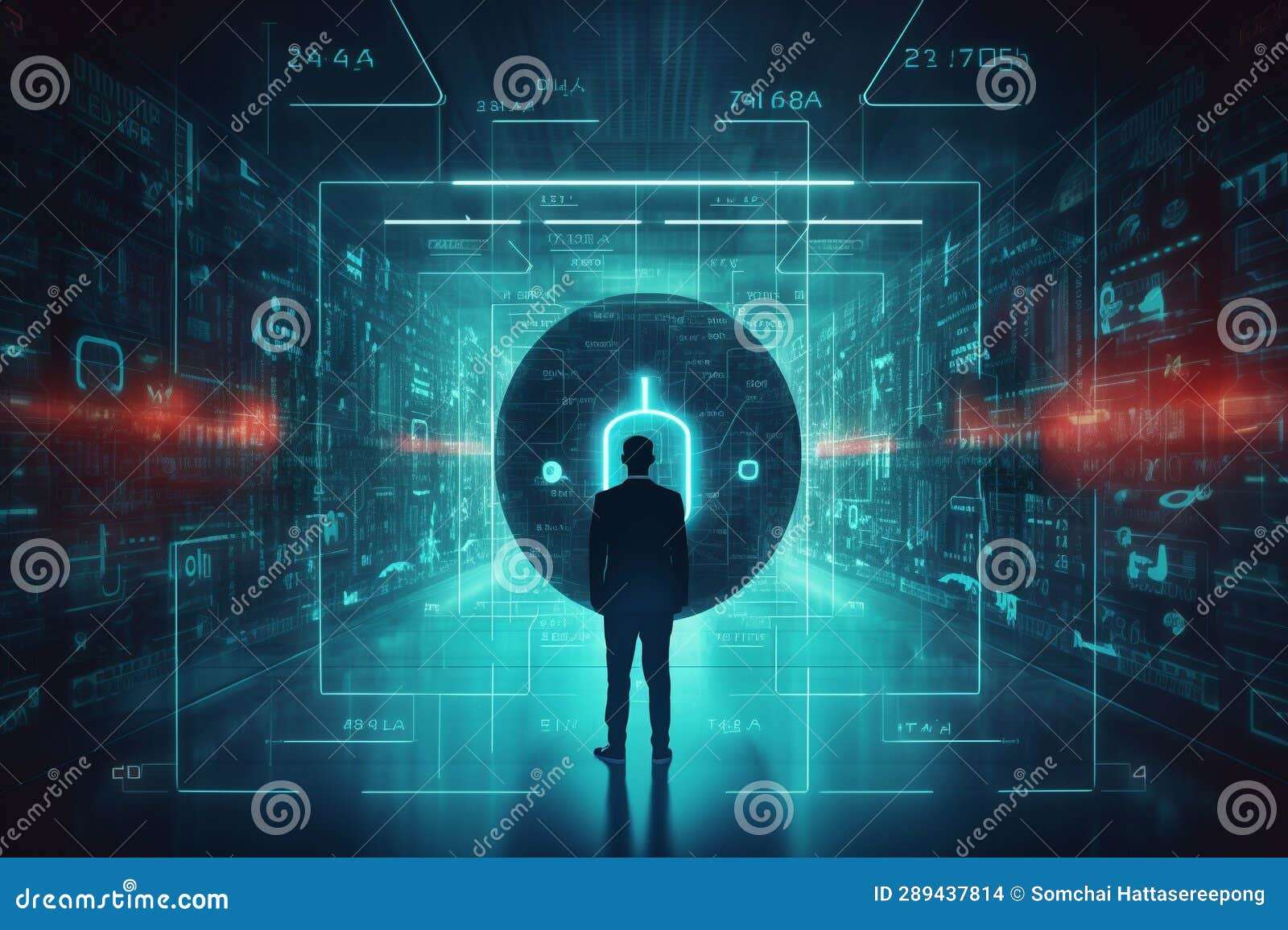 Concept of Cyber Security Awareness Vs Hacker , Virus, Eye Scan ...