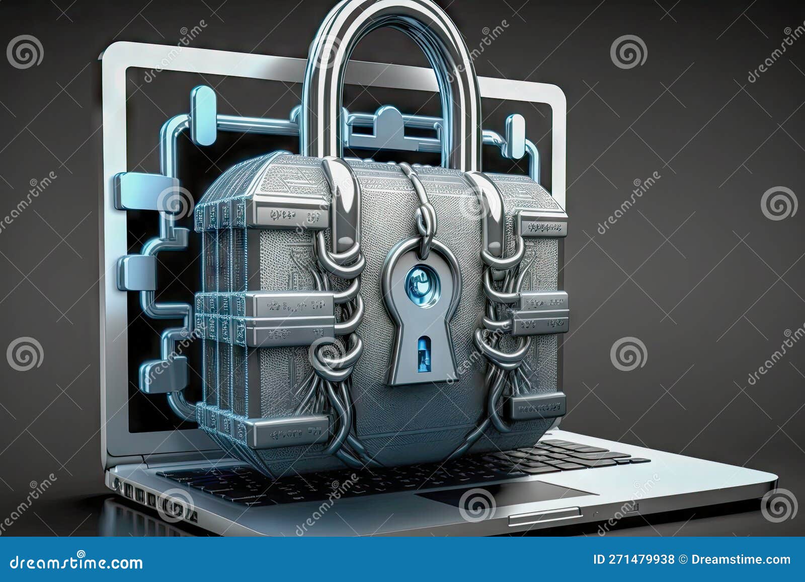 Concept of Cyber Security, Locked Padlock on the Laptop Stock ...