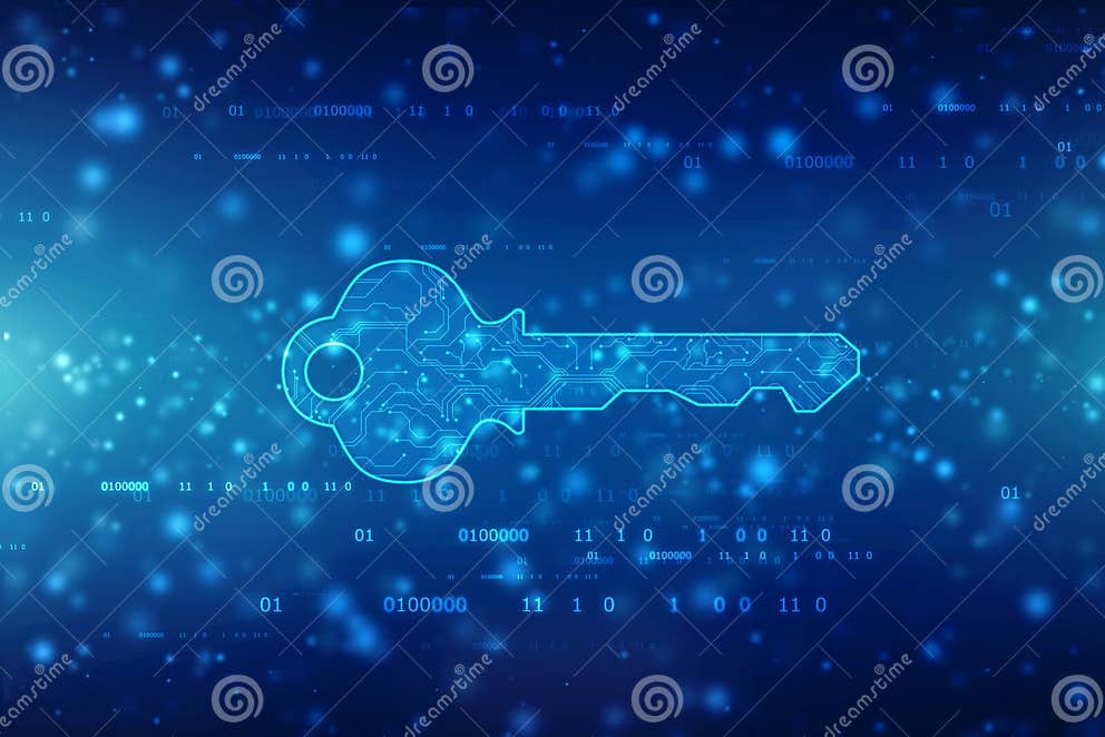 Concept of Cyber Security or Private Key, Abstract Digital Key in ...