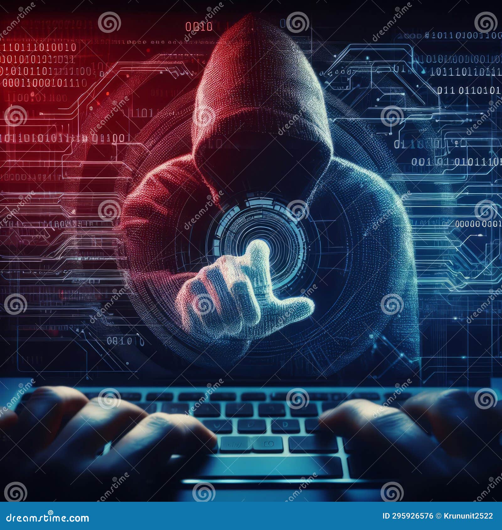 Concept of Cyber Security Threat and Attack, Hacker Hand in Computer ...