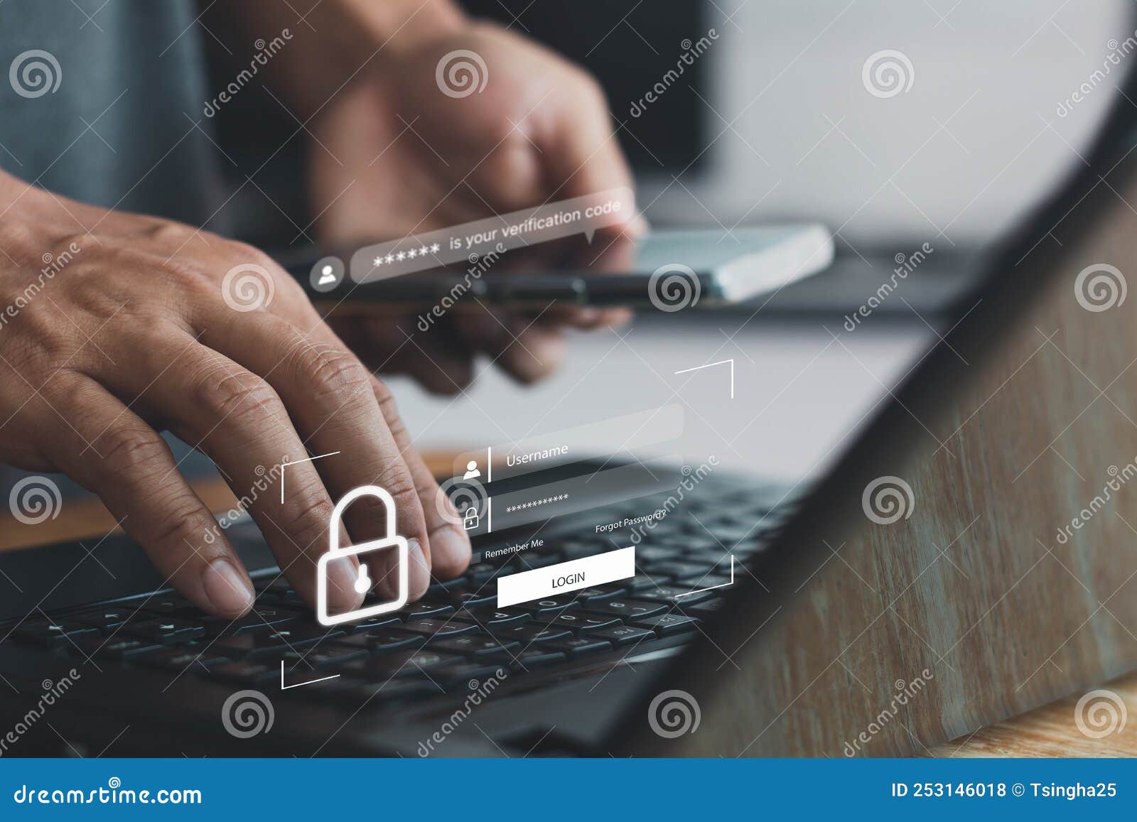 Concept Of Cyber Security In Two Step Verification Multi Factor