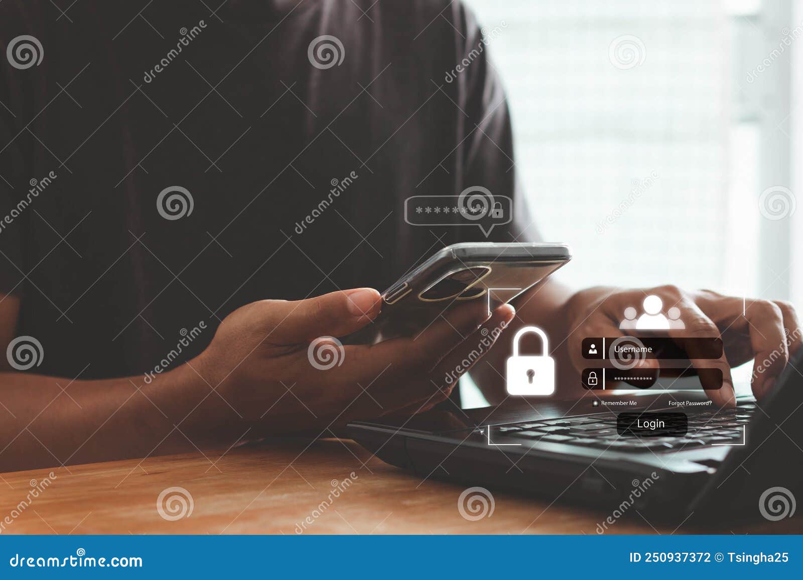 Concept Of Cyber Security In Two Step Verification Multi Factor
