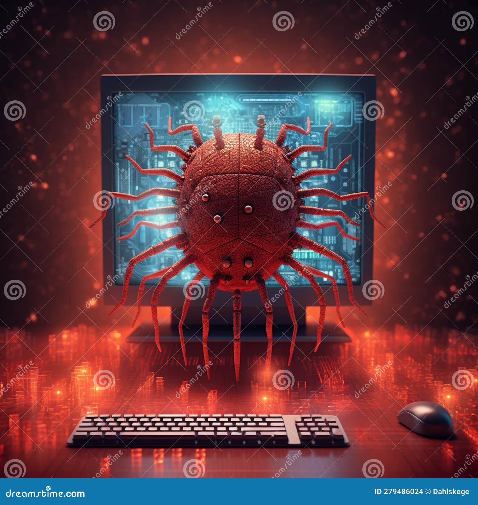 Concept of cyber virus stock illustration. Illustration of generated ...