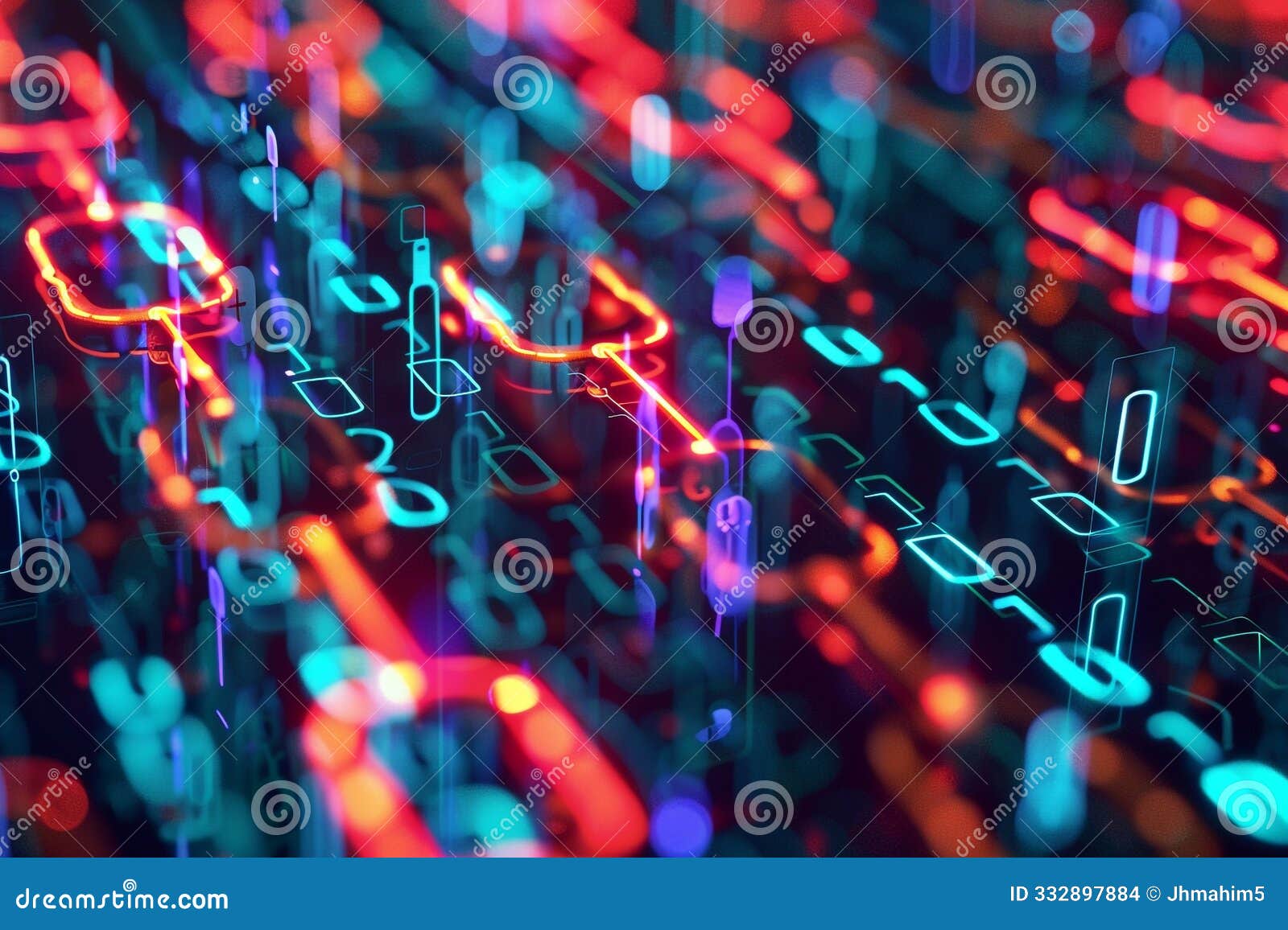 Concept of Cybercrime Prevention Depicted by a Stream of Binary Numbers ...