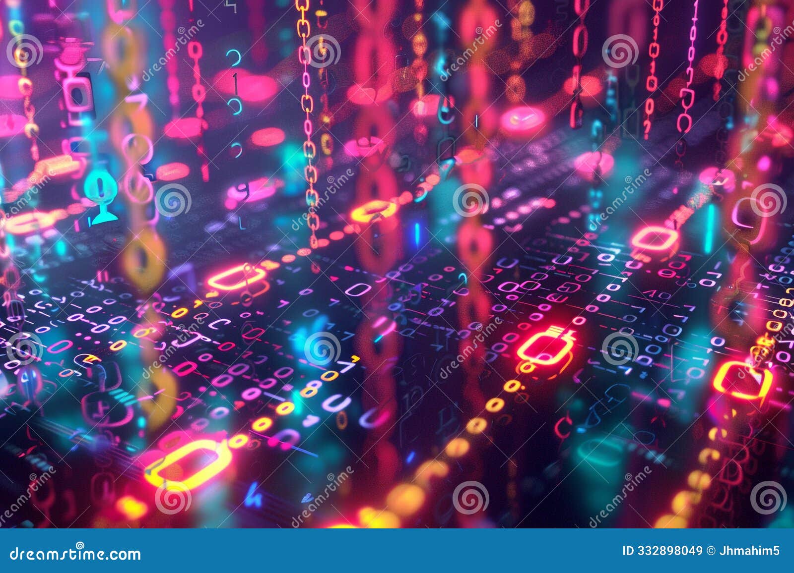 Concept of Cybercrime Prevention Depicted by a Stream of Binary Numbers ...