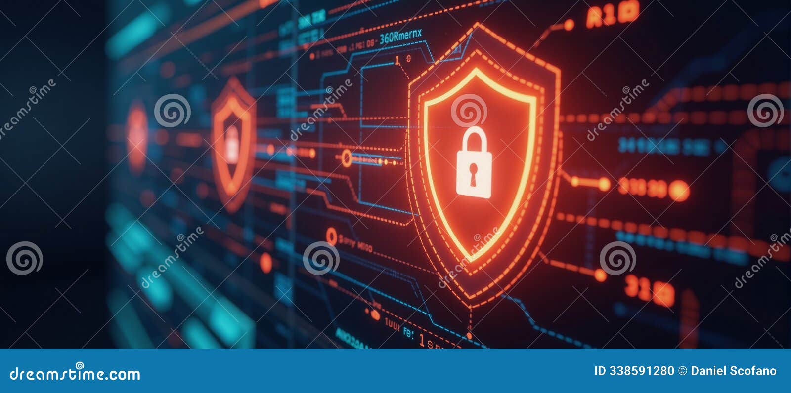 Cybersecurity Backdrop Showcases Protective Digital Shield Firewalls ...