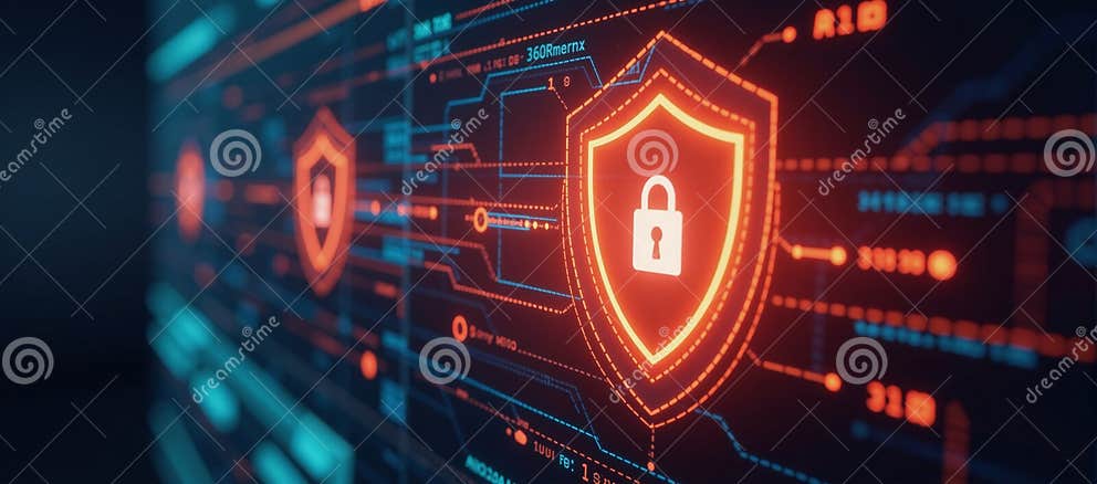 Cybersecurity Backdrop Showcases Protective Digital Shield Firewalls ...