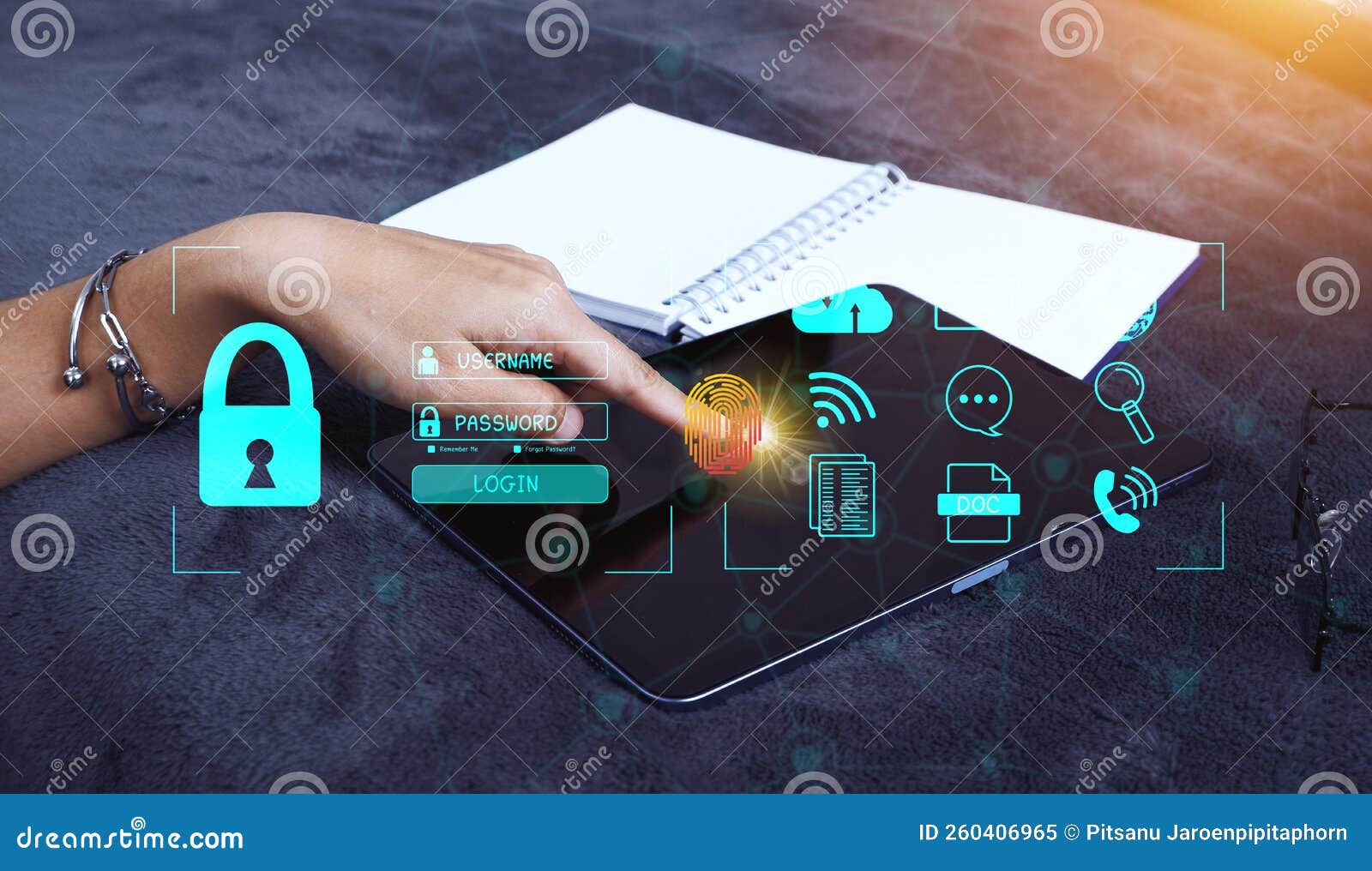 Cybersecurity Concept Global Network Security Technology, Protect ...