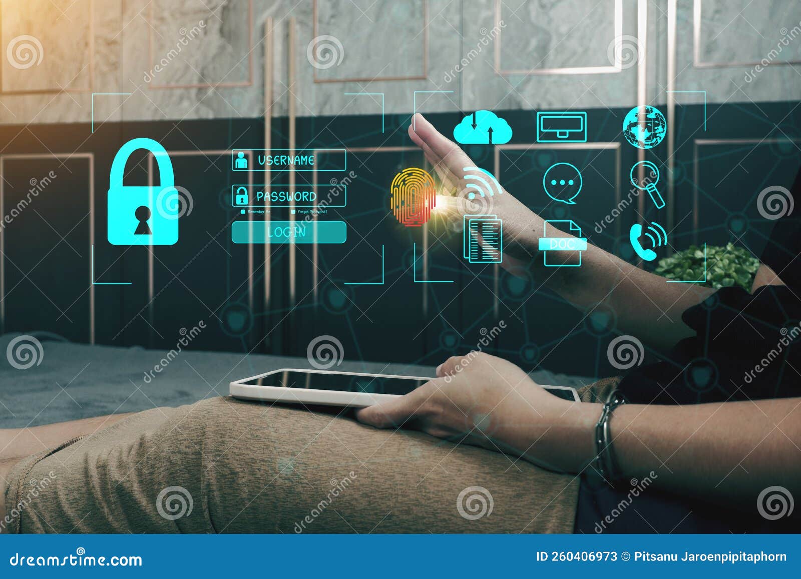 Cybersecurity Concept Global Network Security Technology, Protect ...