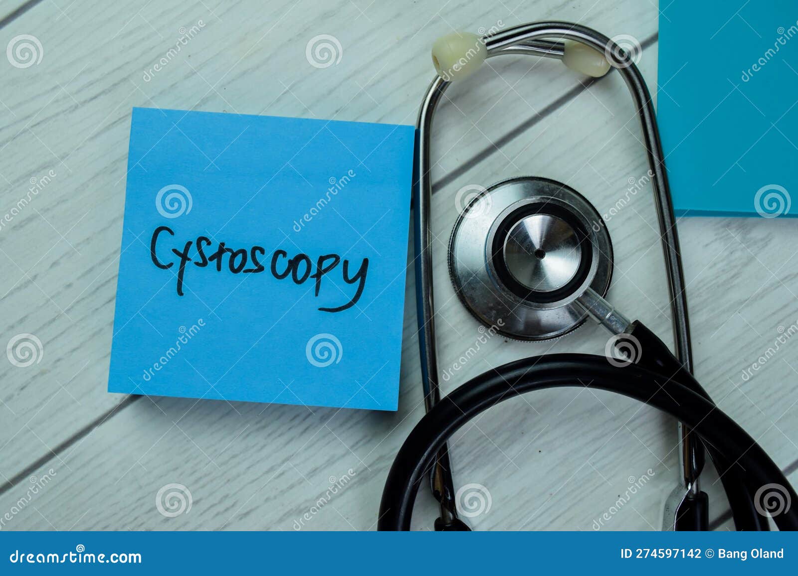 Concept of Cystoscopy Write on Sticky Notes with Stethoscope Isolated ...