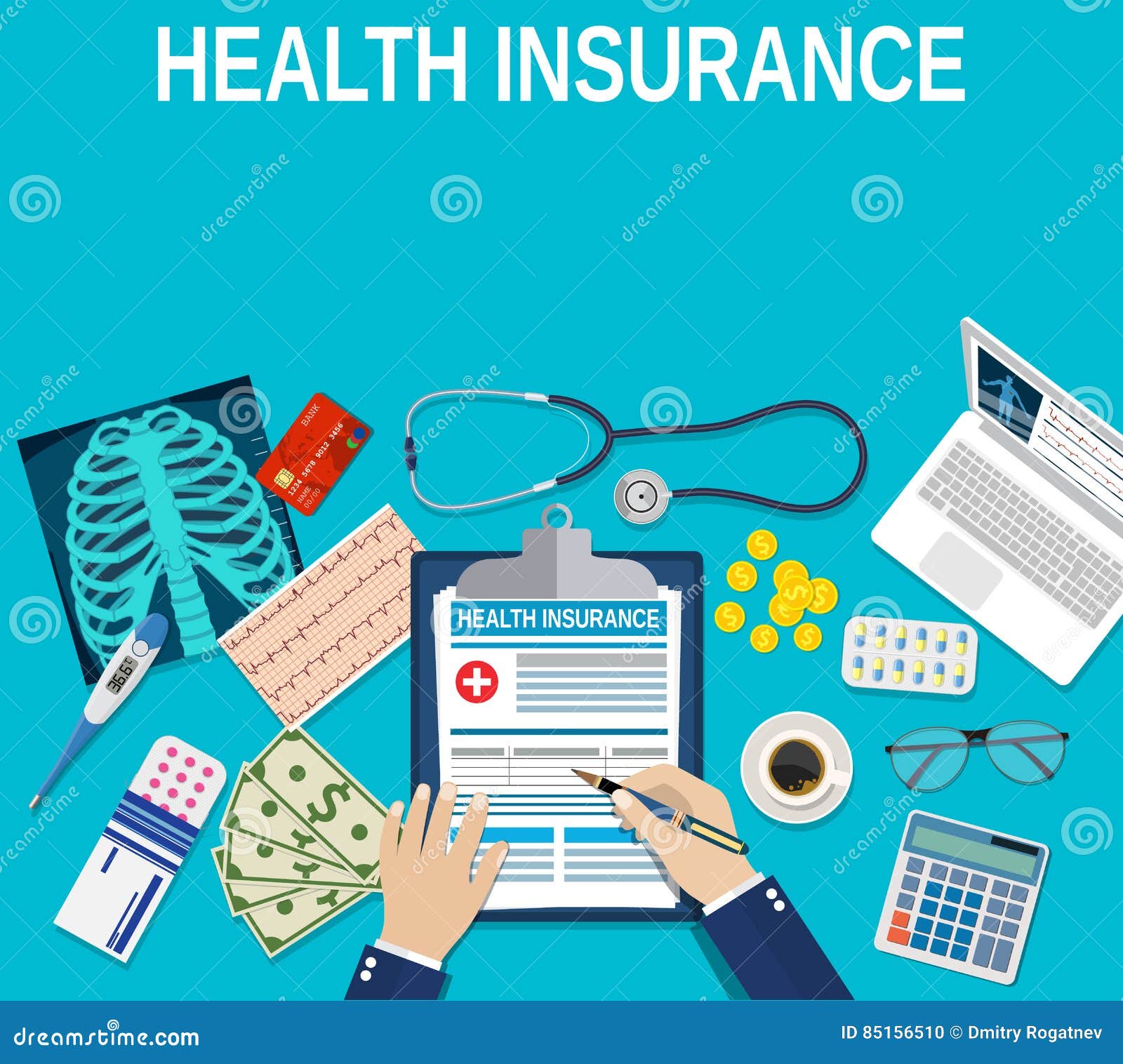 Concept D'assurance Médicale Maladie Illustration de Vecteur ...