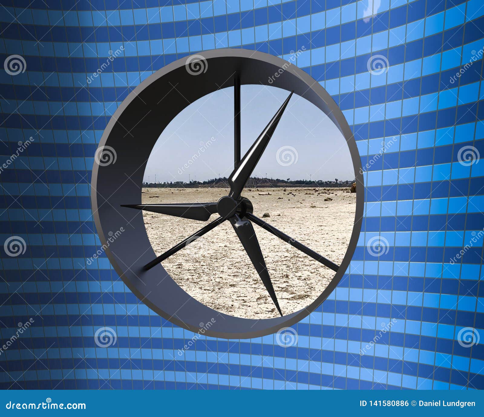Concept 3D Illustration of Wind Powered Building Stock Illustration ...