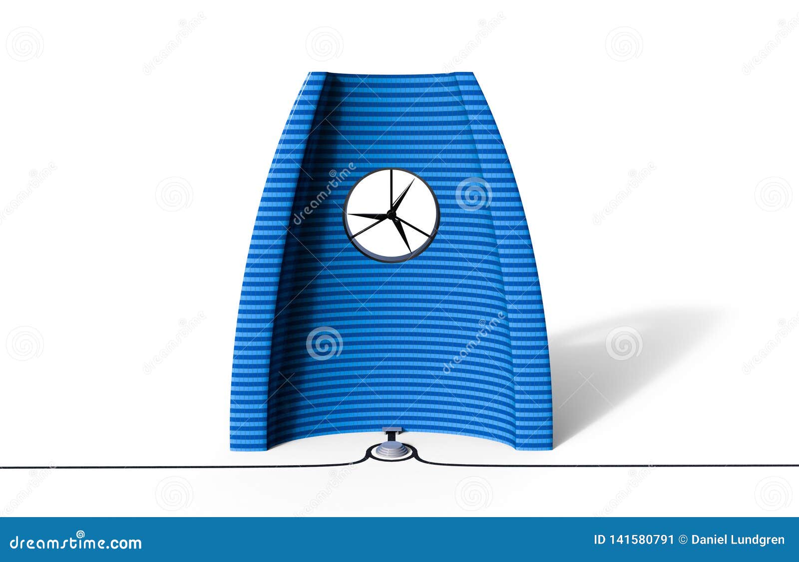 Concept 3D Illustration of Wind Powered Building Stock Illustration ...