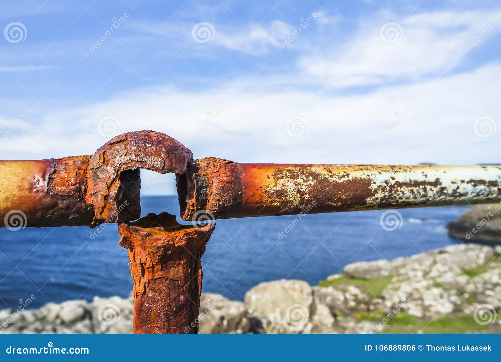 Concept of the Danger from a Rotten Handrail Stock Photo - Image of ...