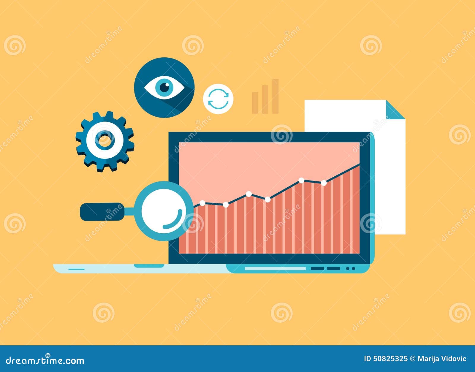 Concept of data analysis stock vector. Illustration of document - 50825325