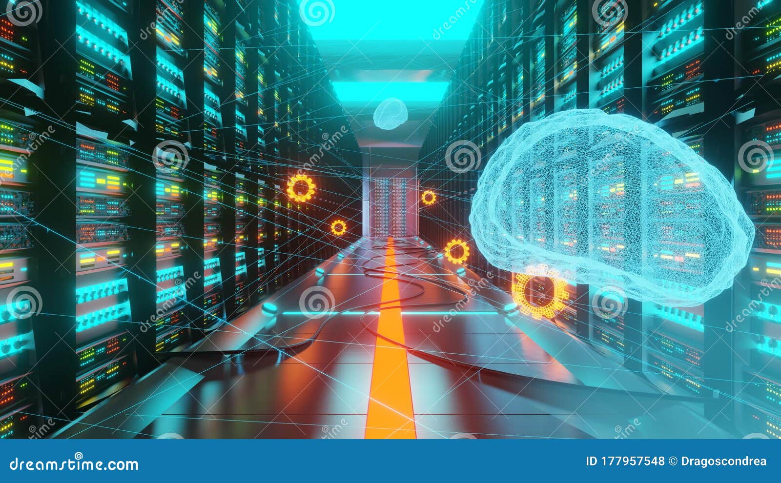 Concept of Data Center with AI Learning Stock Footage - Video of deep ...