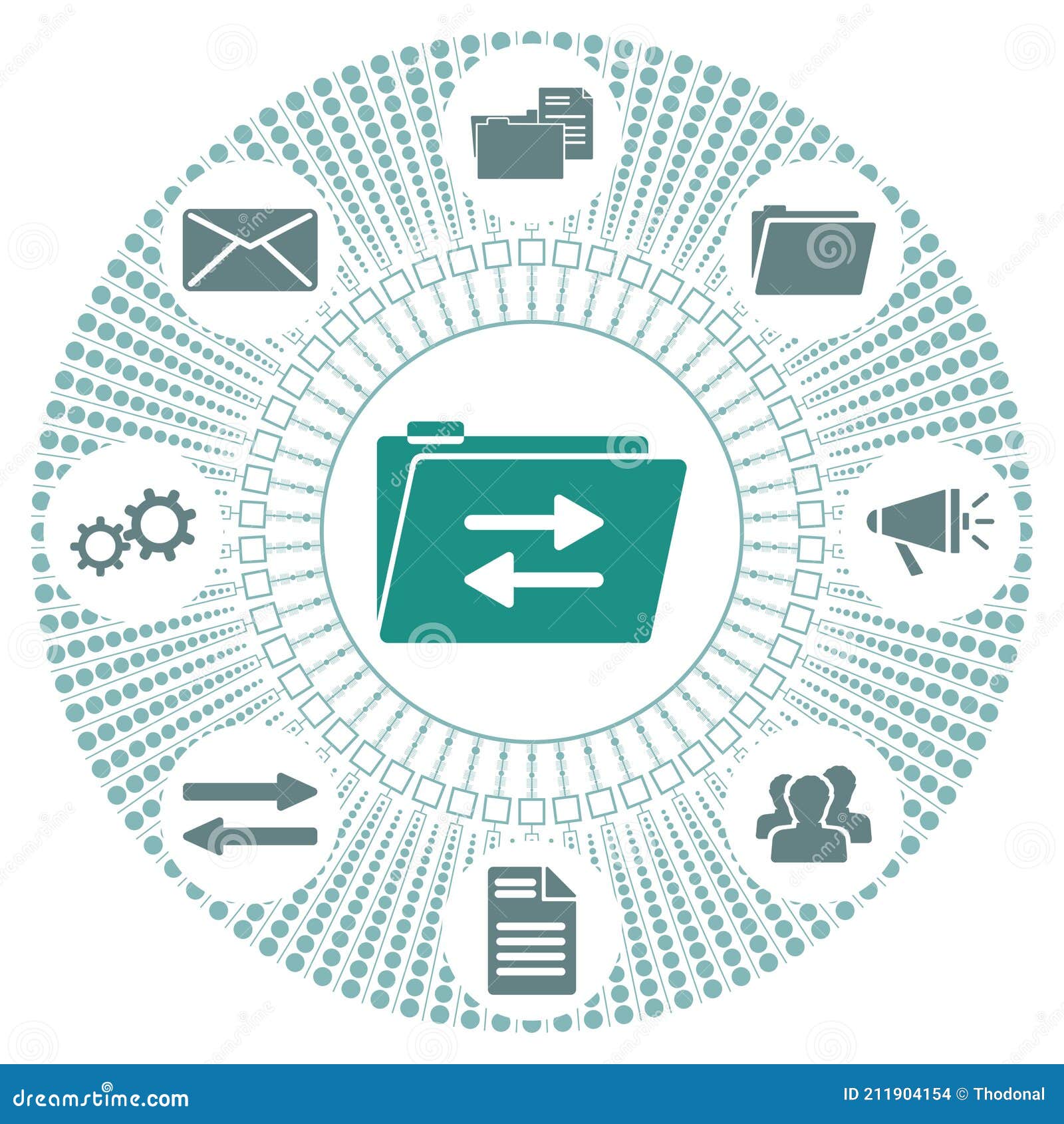 Concept of data exchange stock illustration. Illustration of document ...